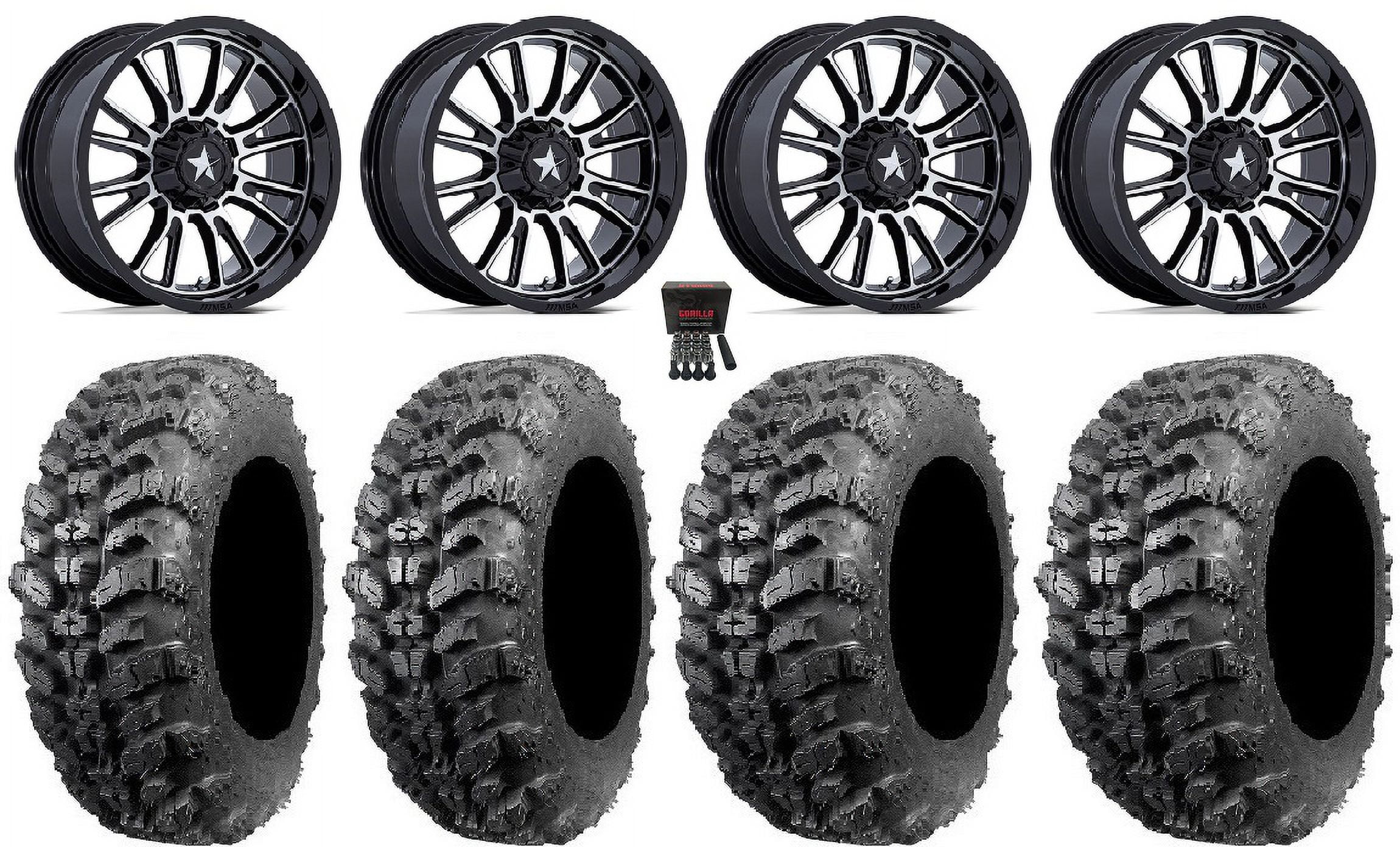 MSA ThunderLips 14" Wheels Machined 32" Sniper 920 Tires Polaris RZR XP ...