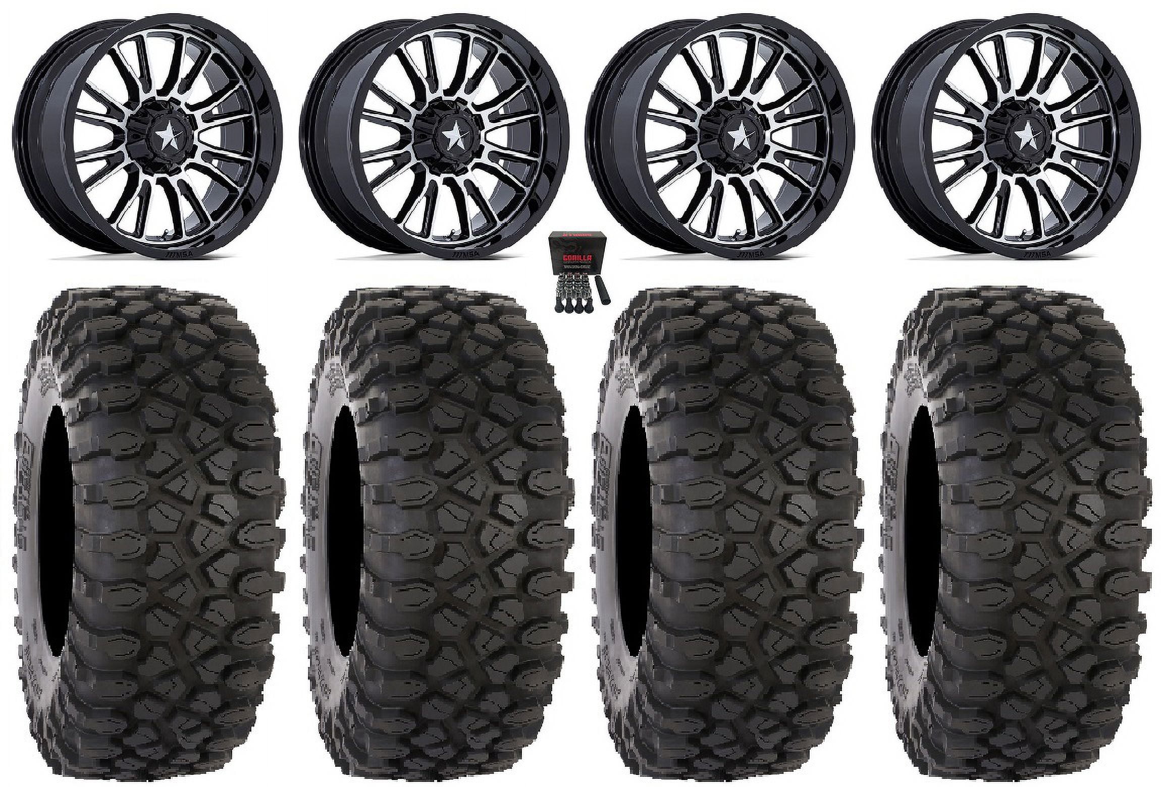 MSA ThunderLips 14" Wheels Machined 32" XC450 Tires Polaris RZR XP 1000 ...