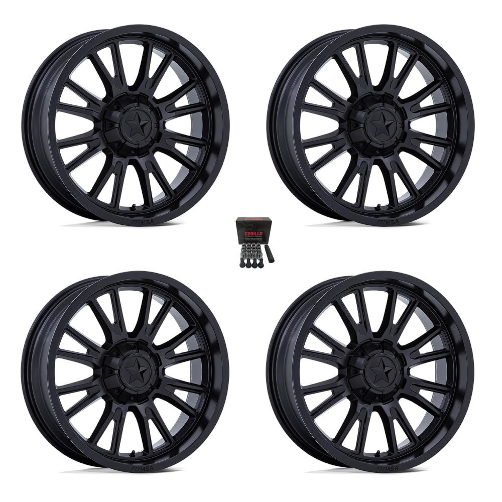 MSA ThunderLips 14" Wheels Matte Black Can-Am Commander Maverick ...
