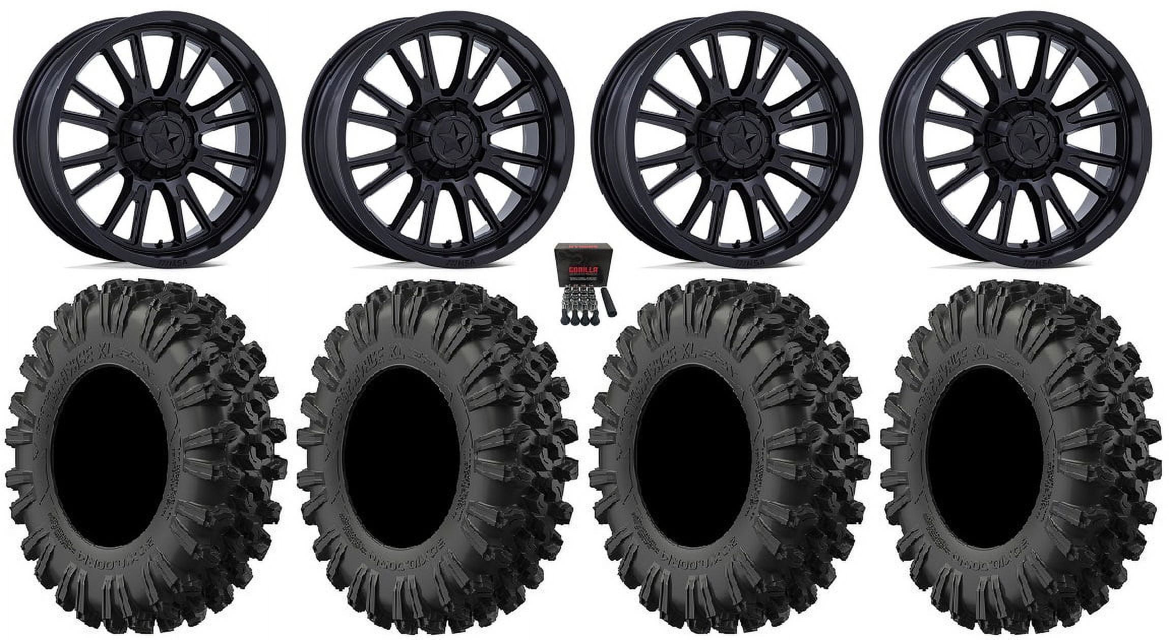 MSA ThunderLips 15" Wheels Black 32" MotoRavage XL Tires Can-Am ...