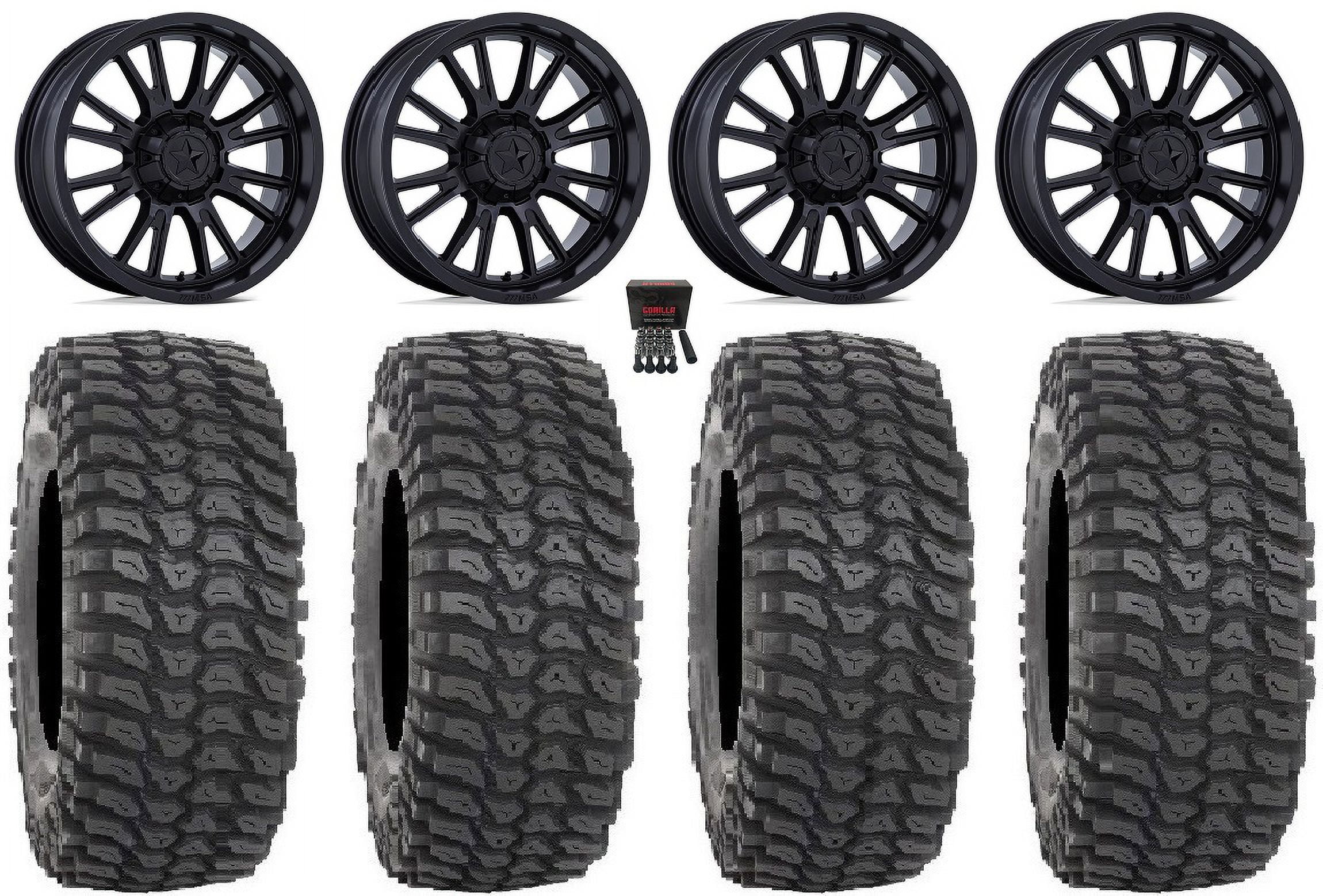 MSA ThunderLips 15" Wheels Black 33" XCR350 Tires Can-Am Commander ...