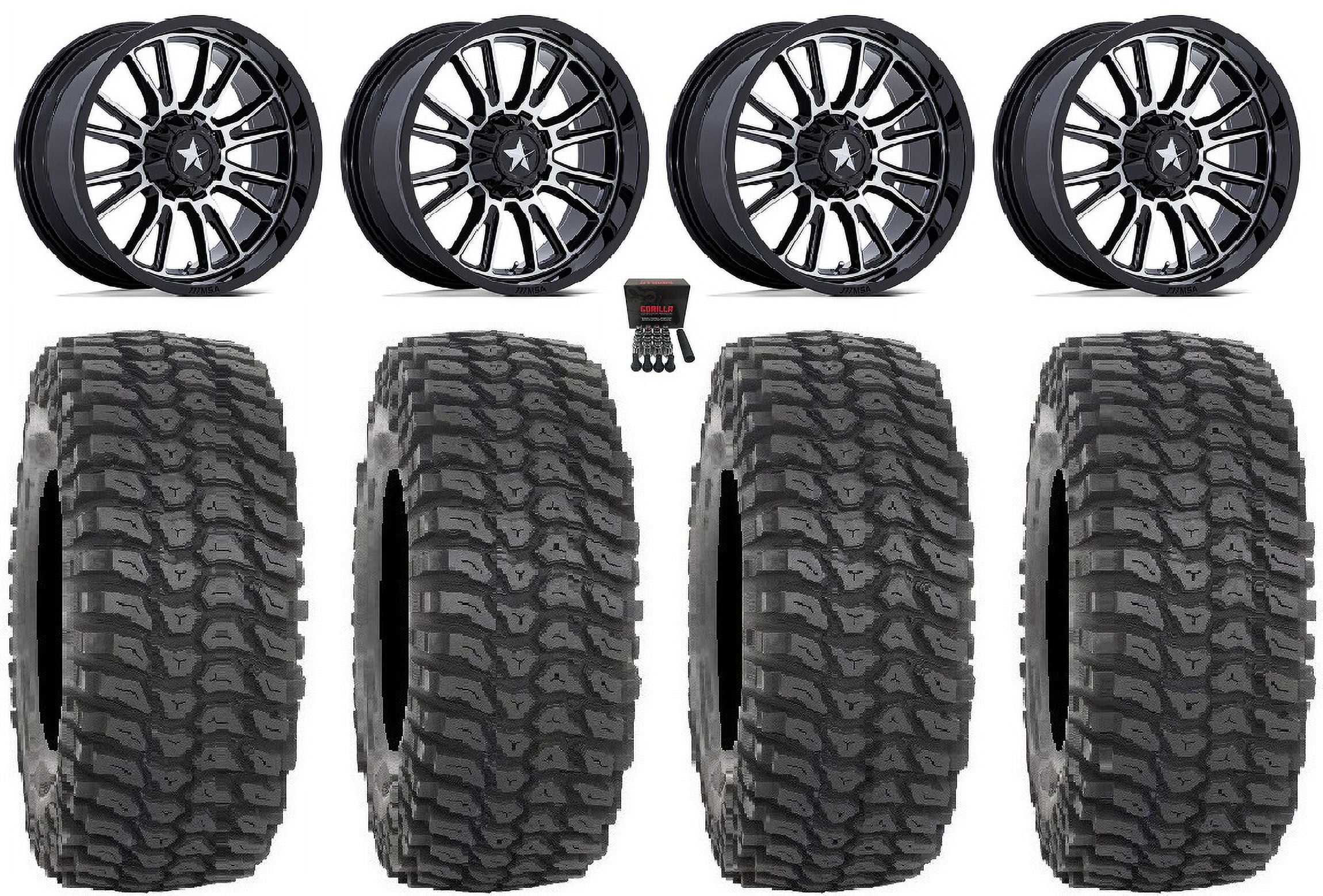 MSA ThunderLips 15" Wheels Machined 33" XCR350 Tires Can-Am Commander Maverick Renegade ...