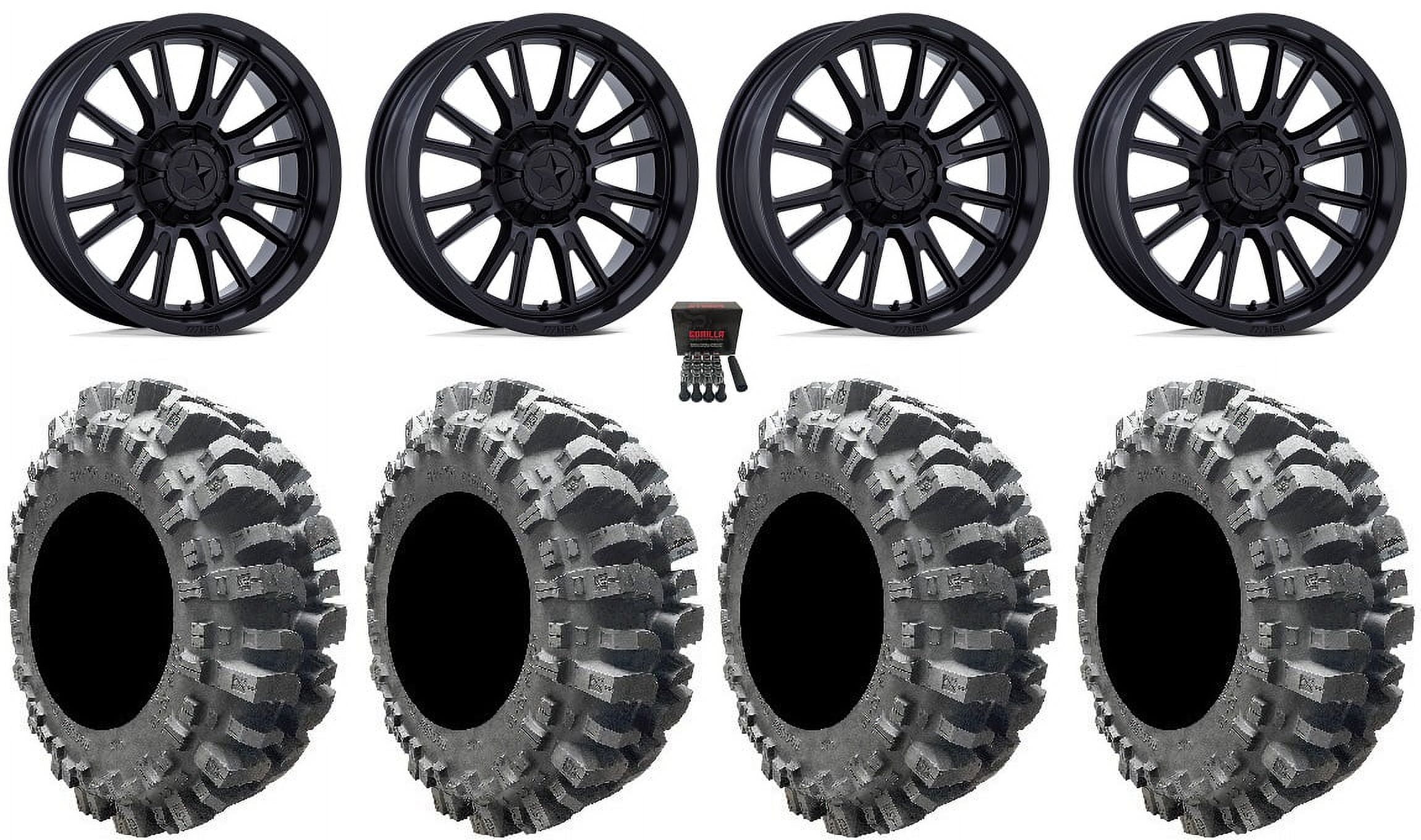 MSA ThunderLips 20" Wheels Black 35" Bogger Tires Polaris RZR XP 1000 ...
