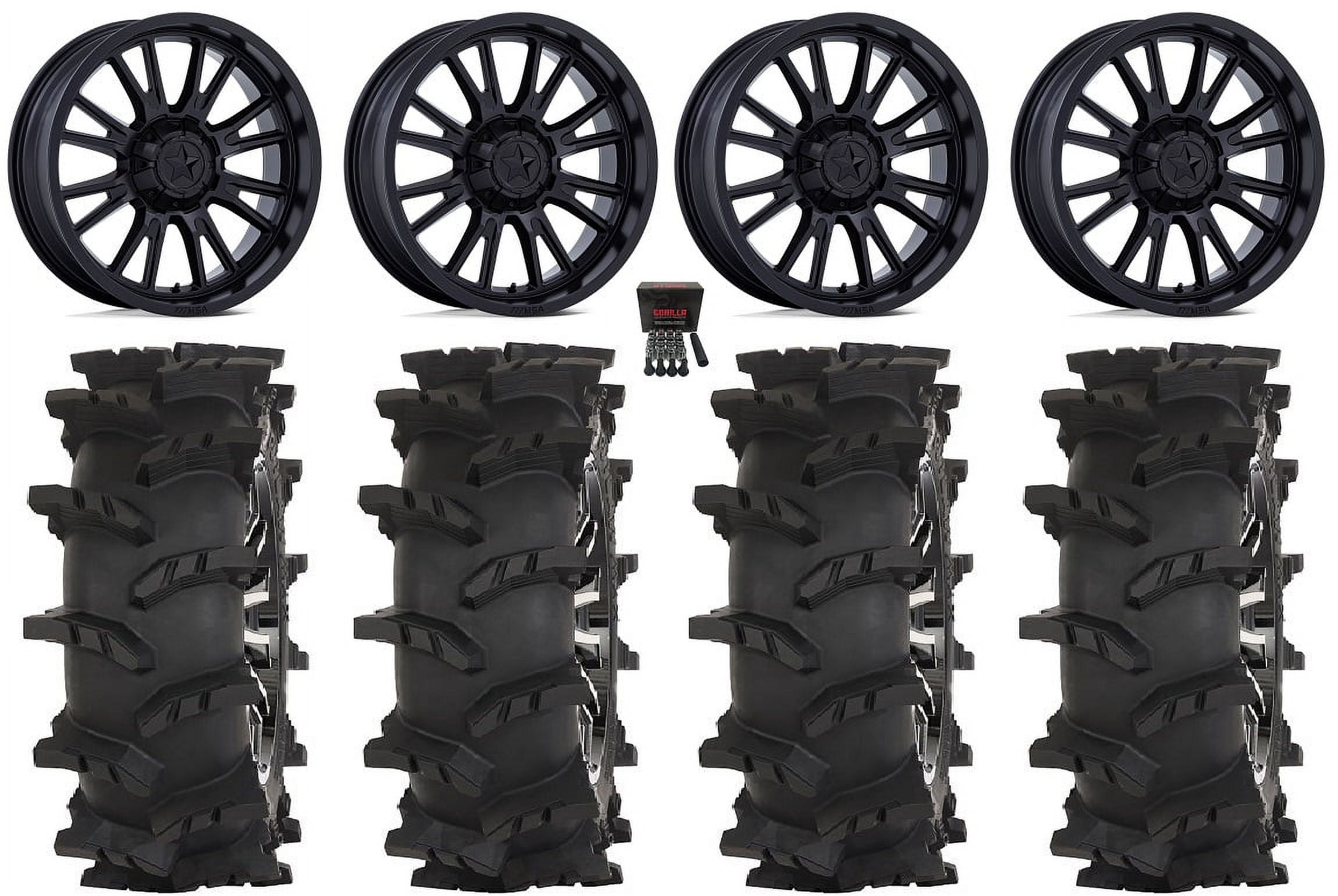 MSA ThunderLips 20" Wheels Black 35" Outlaw Max Tires Polaris RZR XP ...