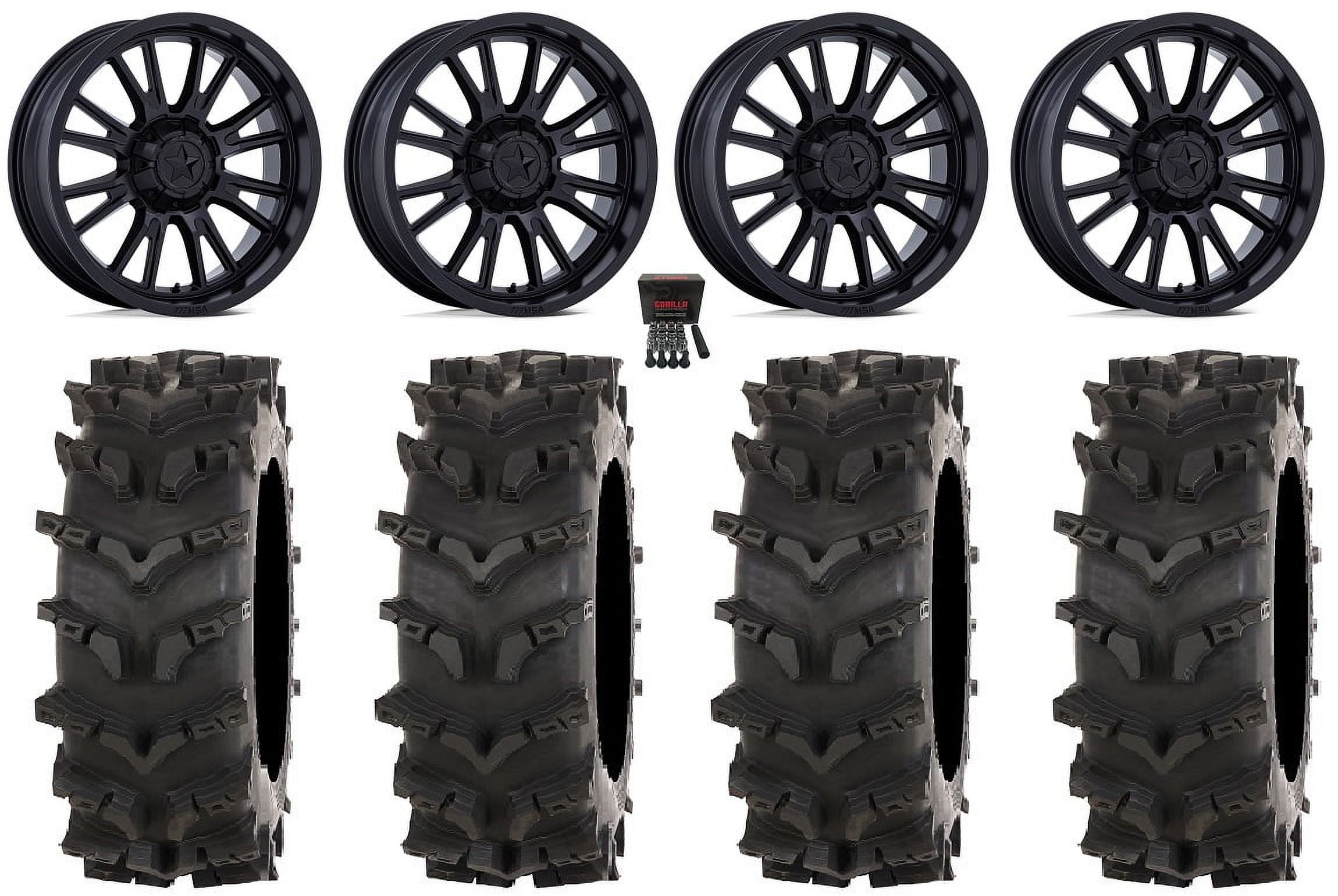 MSA ThunderLips 20" Wheels Black 36" Out&Back Max'd Tires Can-Am ...