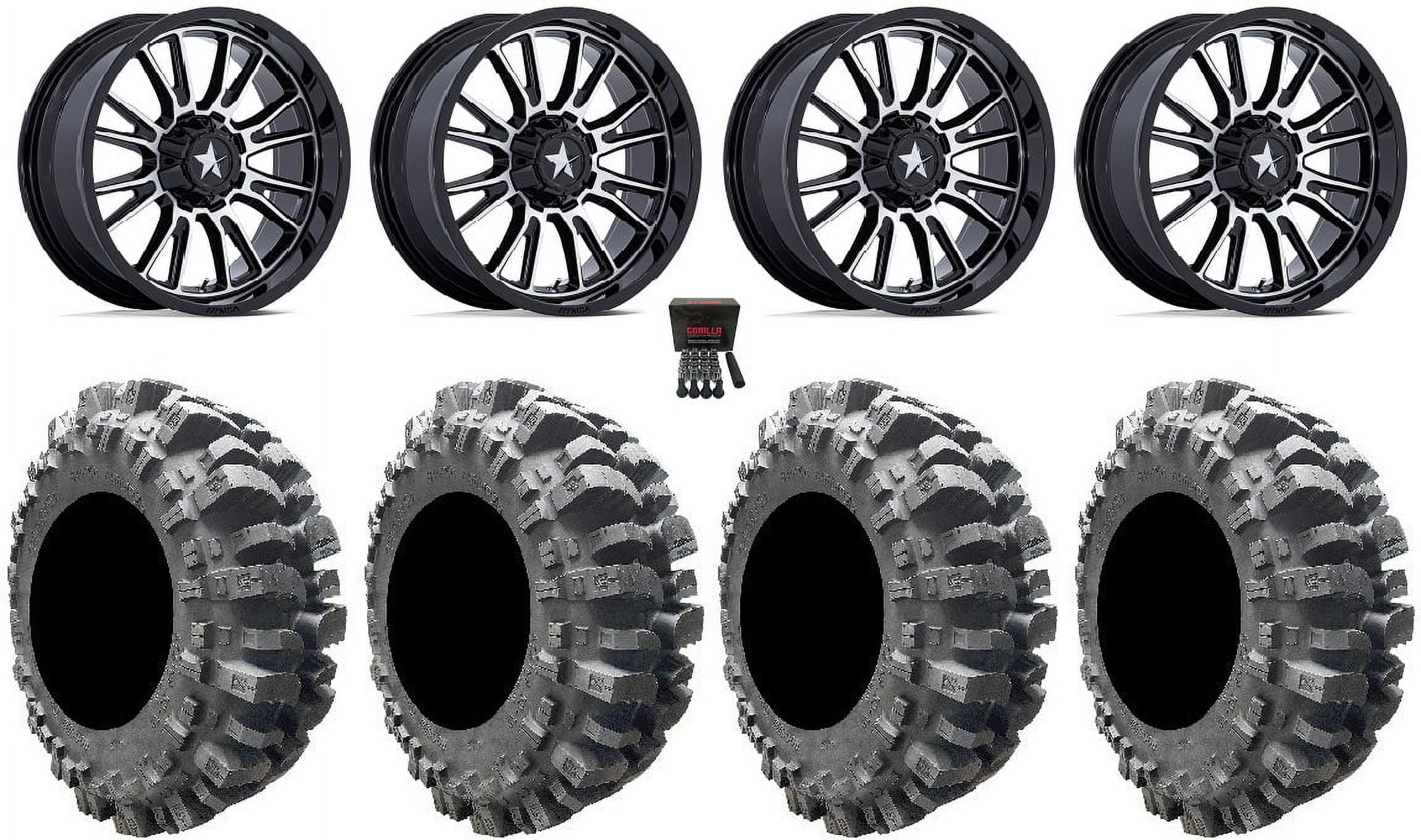 MSA ThunderLips 20" Wheels Machined 33" Bogger Tires Can-Am Commander ...