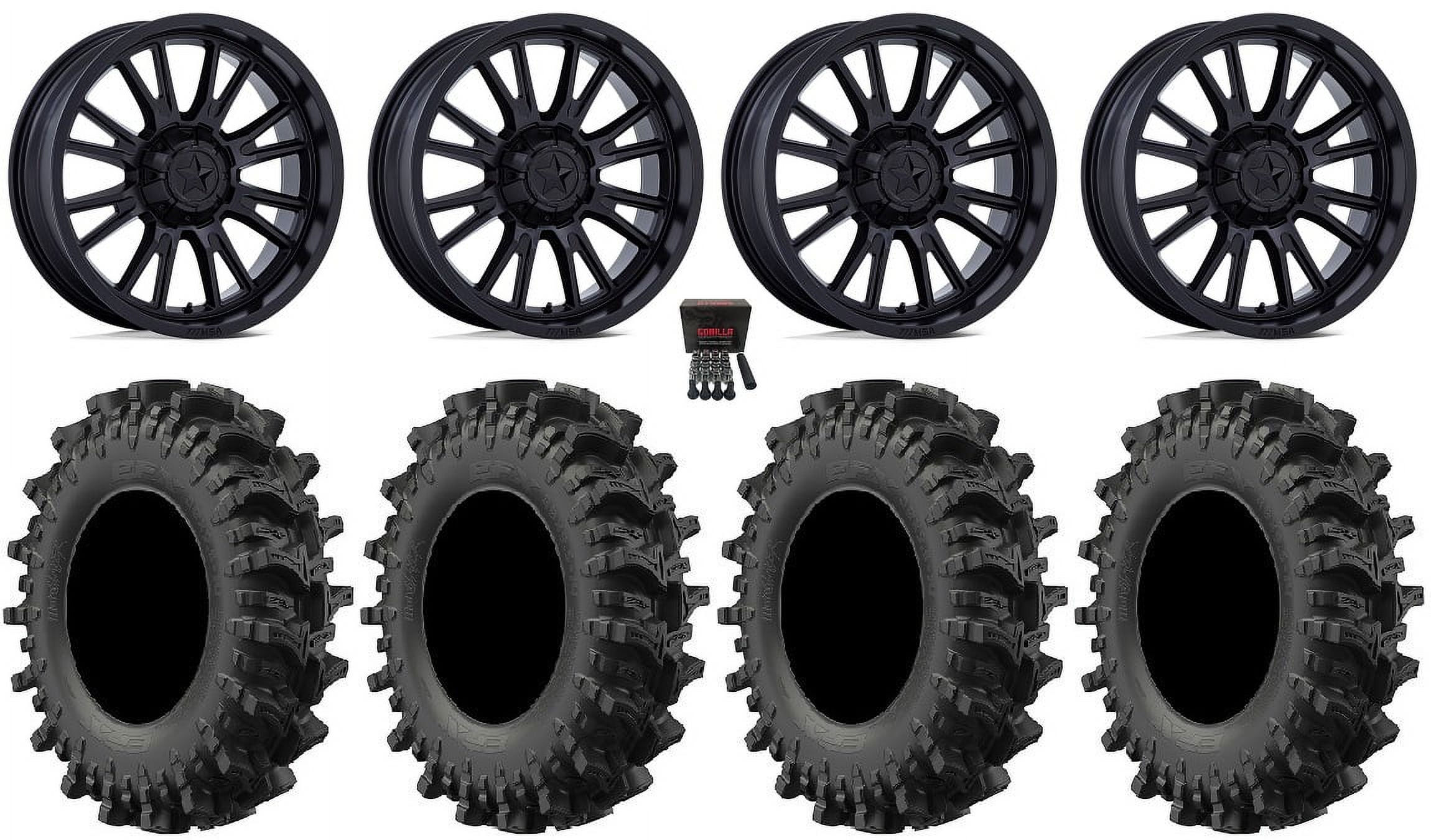MSA ThunderLips 24" Wheels Black 35" MotoSlayer Tires Can-Am Commander ...