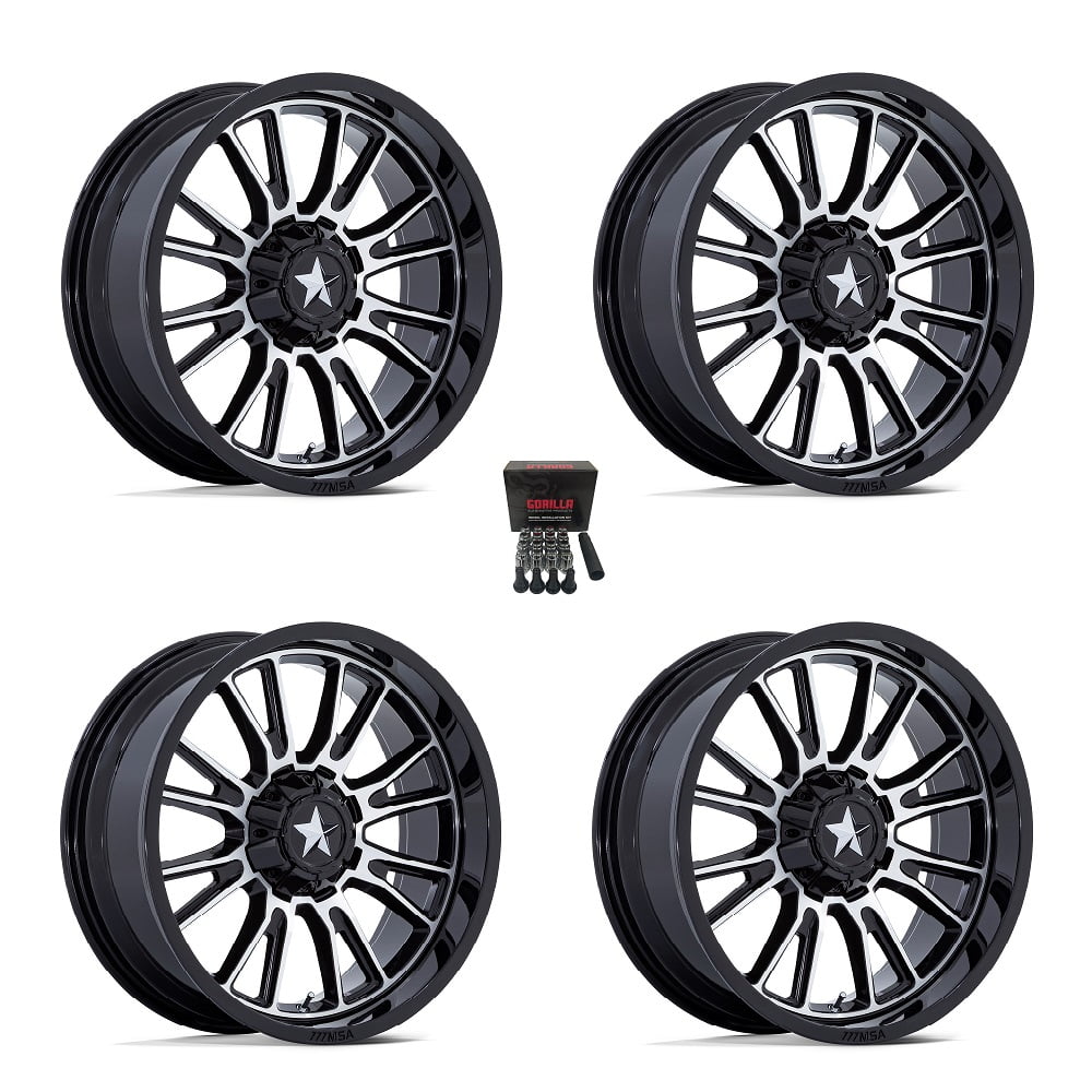 MSA ThunderLips 24" Wheels Black/Machined Can-Am Commander Maverick ...