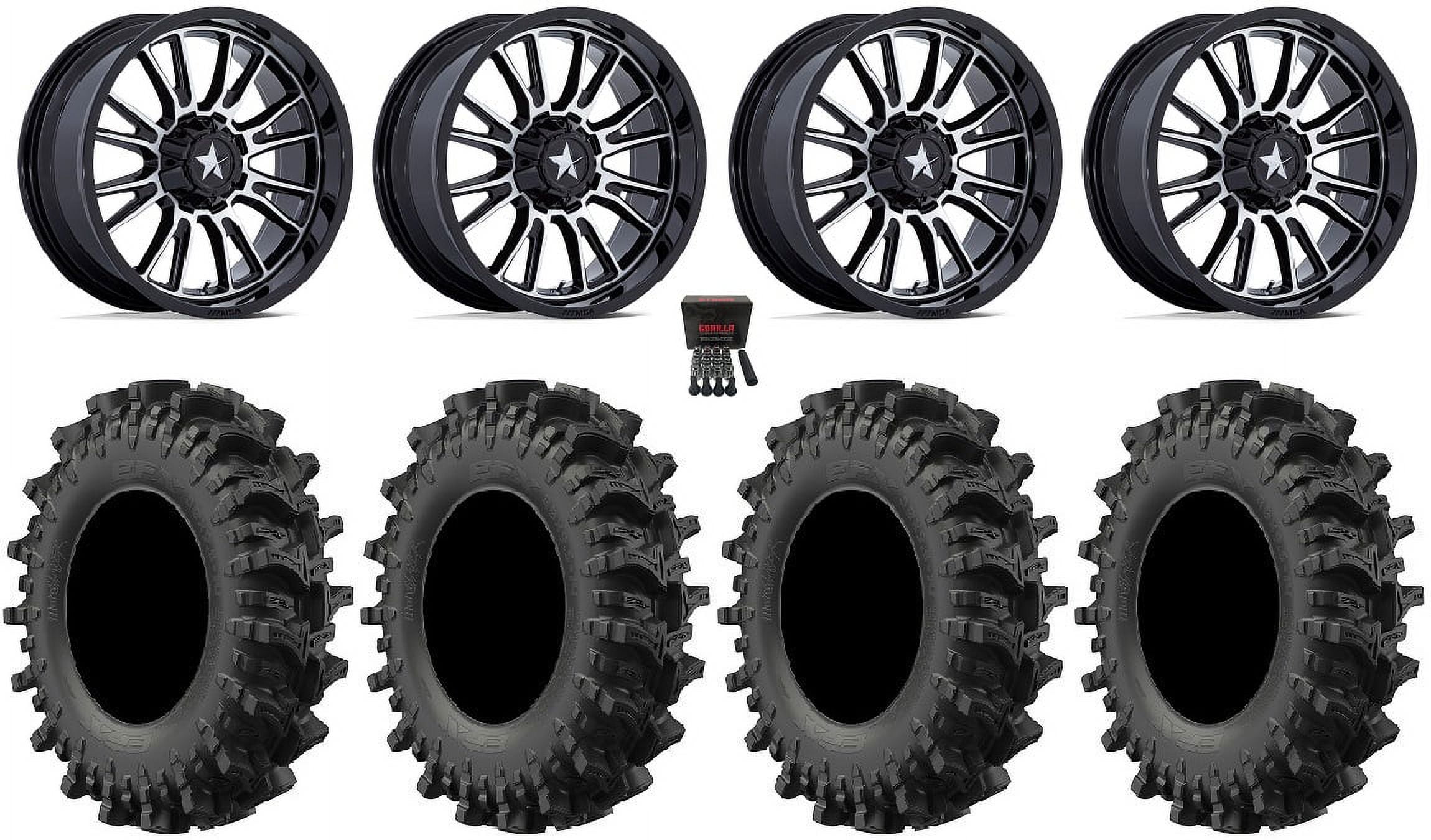 MSA ThunderLips 24" Wheels Machined 40" MotoSlayer Tires Polaris RZR XP ...