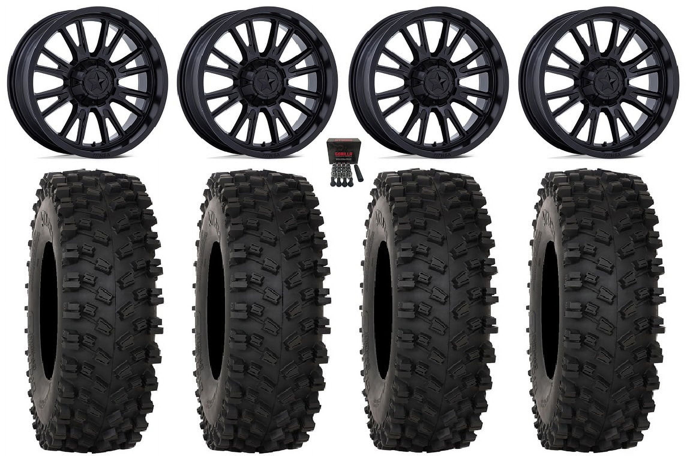 MSA Thunderlips 15" Wheels Black 32" ATX470 Tires Polaris RZR Turbo R ...
