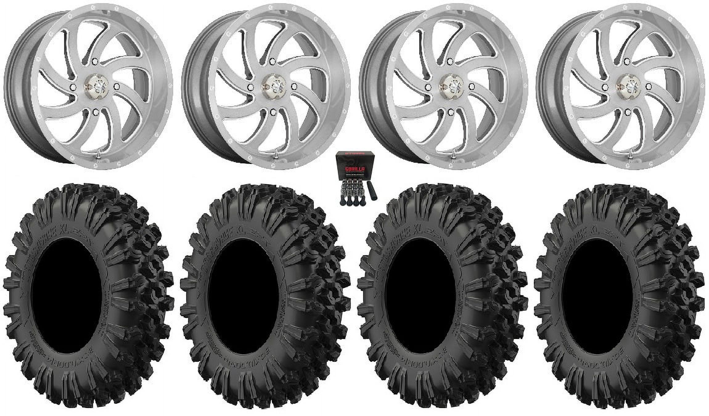 MSA Titanium Switch 18" ATV Wheels 40" MotoRavage XL Tires Can-Am ...