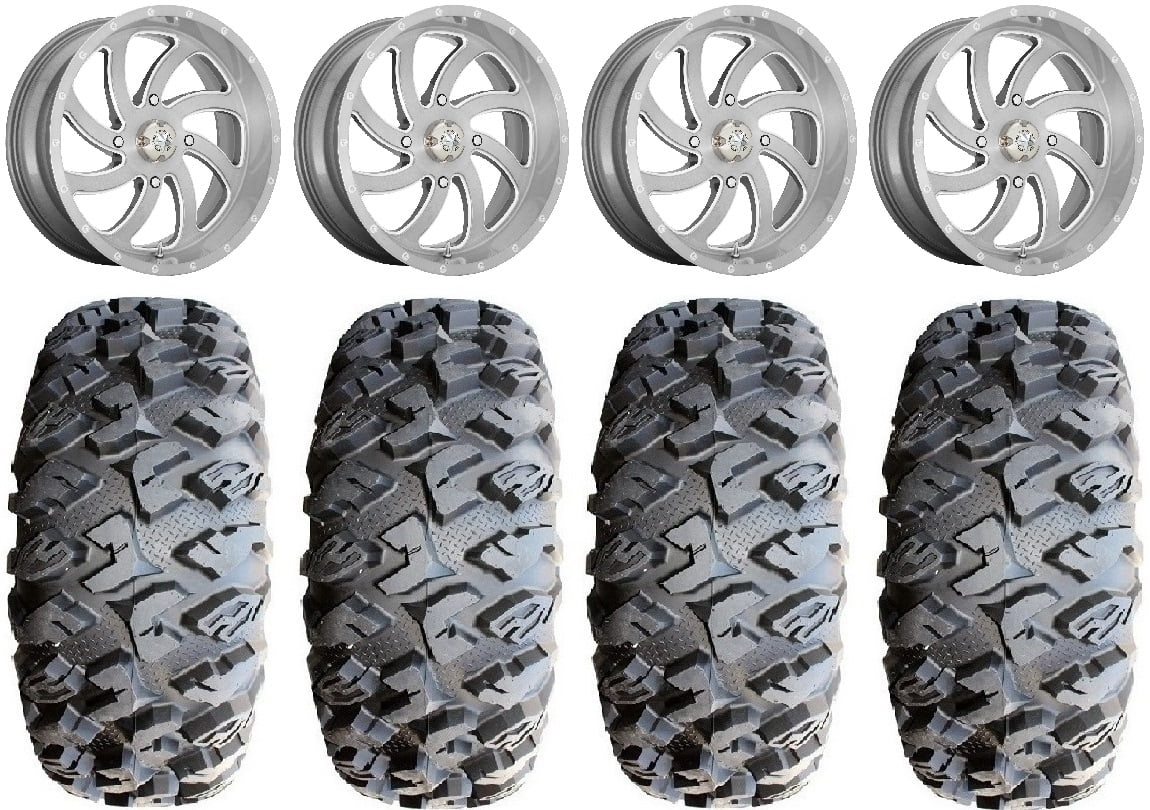 MSA Titanium Switch 20" UTV Wheels 35" MotoClaw Tires Can-Am Maverick ...