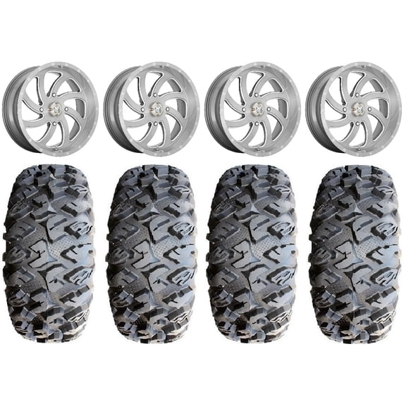 MSA Titanium Switch 20" UTV Wheels 35" MotoClaw Tires Can-Am Maverick ...