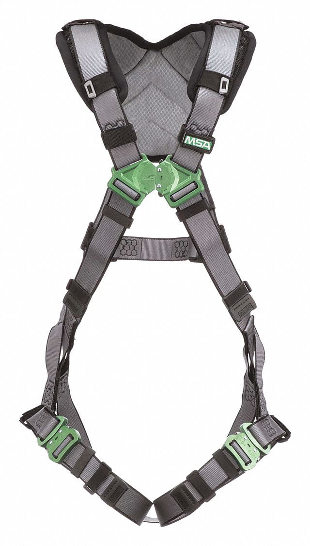 MSA V-FIT Harness, Quick-Connect Leg Straps, Medium, Back D-Ring - 1 EA ...