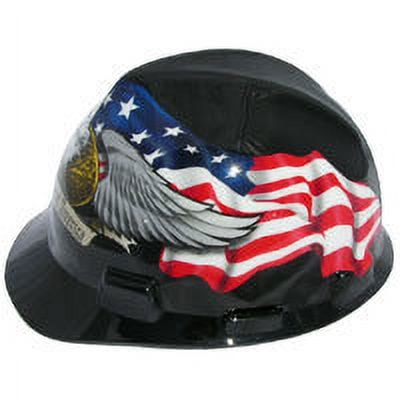 MSA V-Gard Patriotic American Pride USA hard hats -w/ Ratchet ...