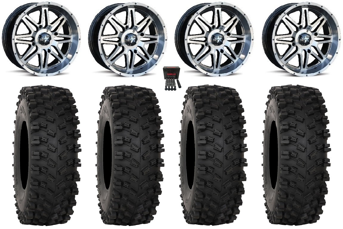 MSA Vibe 14" Wheels Dark Tint 30" ATX470 Tires Kawasaki Teryx Mule ...