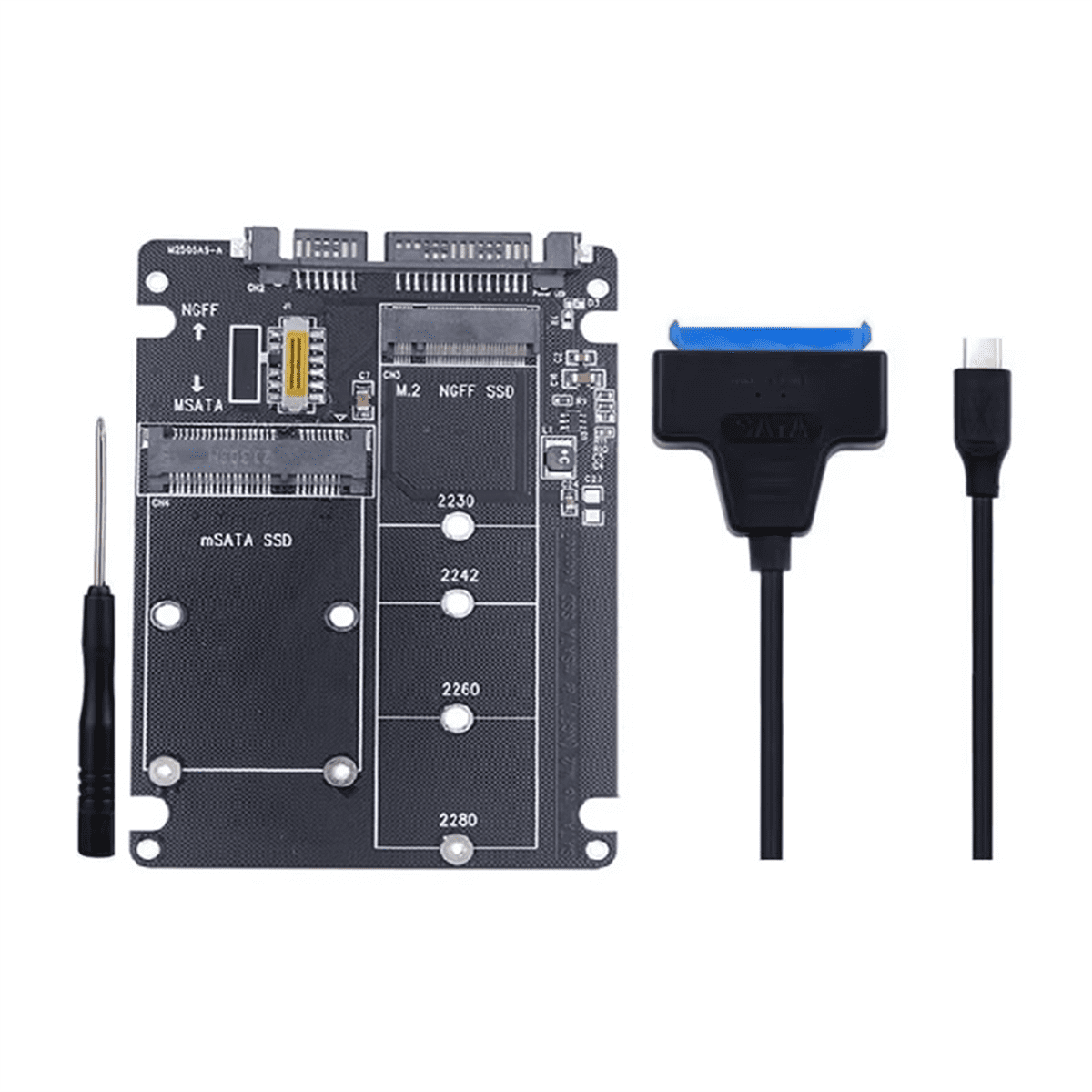 MSATA to USB Adapter MSATA Enclosure M.2 NGFF MSATA SSD to SATA 3.0 Adapter Riser Board M.2 Box ...