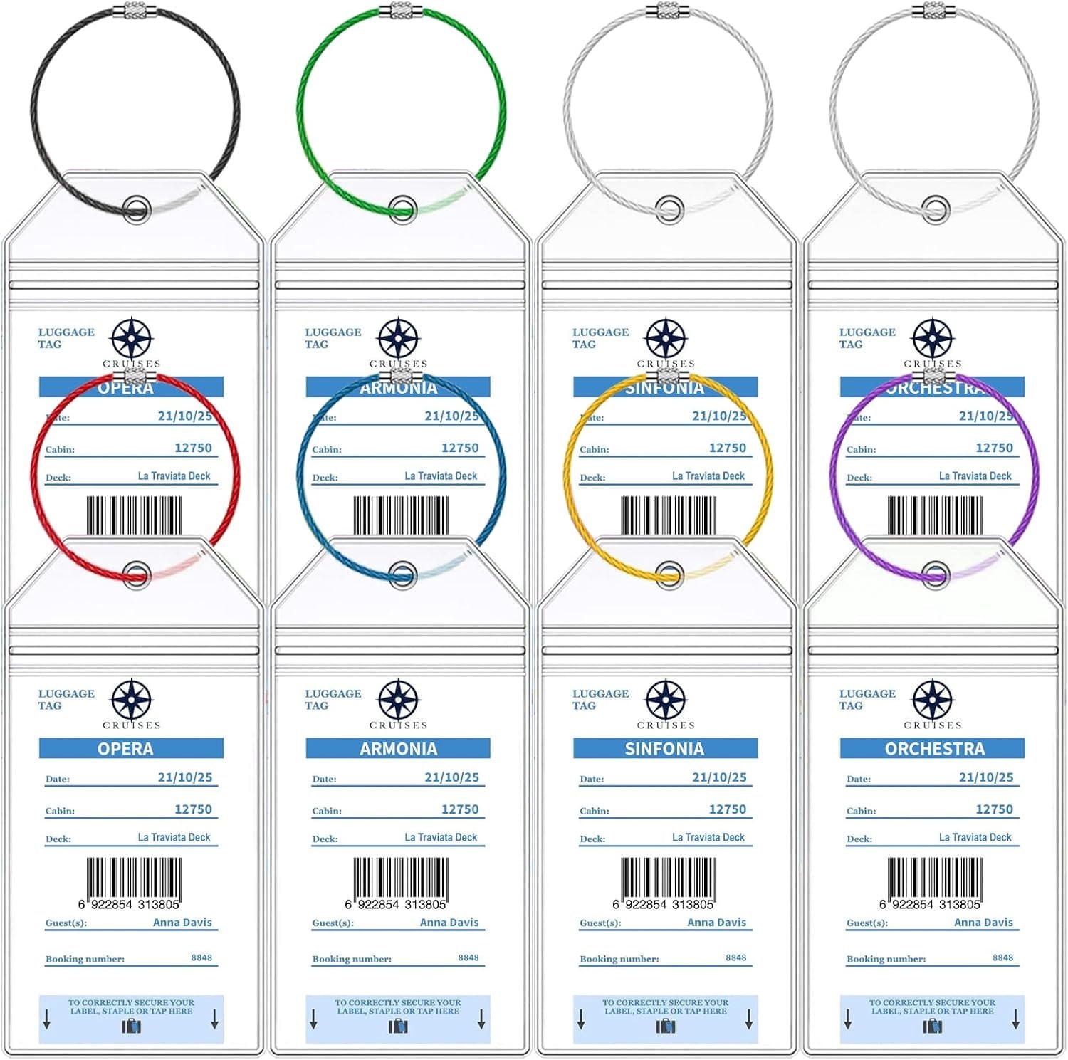 MSC Cruise Luggage Tag Holders, Waterpoof MSC Cruise Luggage Tag Holder ...