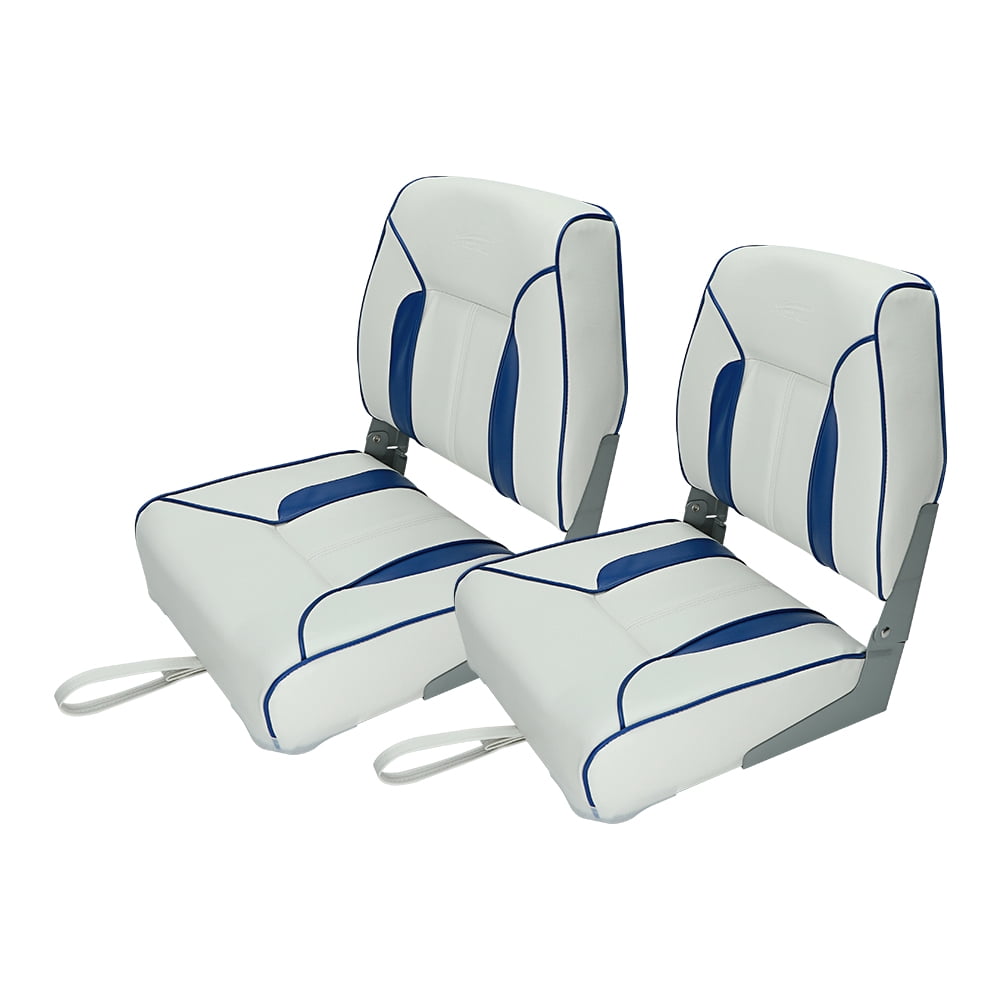 MSC Fishing Folding Boat Seats,One Pair Pack (S103 White/Blue ...