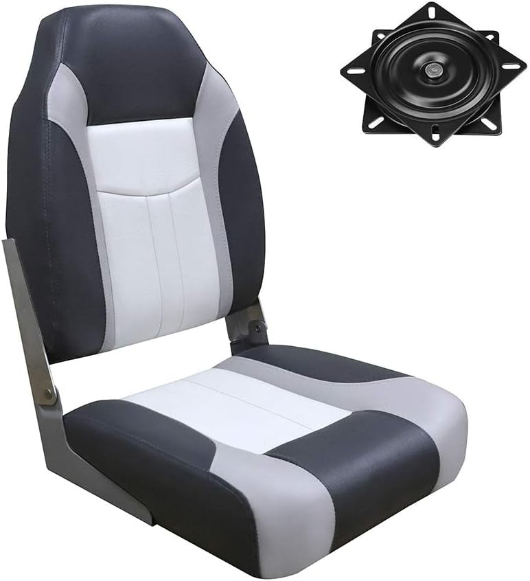 MSC Folding Boat Seat High Back Boat Seat with Seat Swivel 360 Degree ...