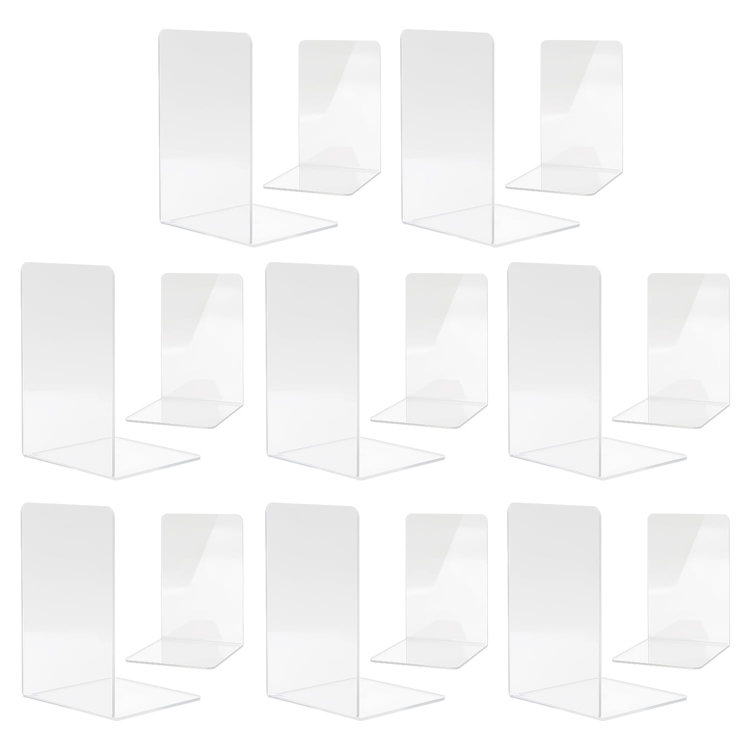 MSDADA Book Ends Clear Acrylic Bookends for Shelves, Book Ends for Home ...
