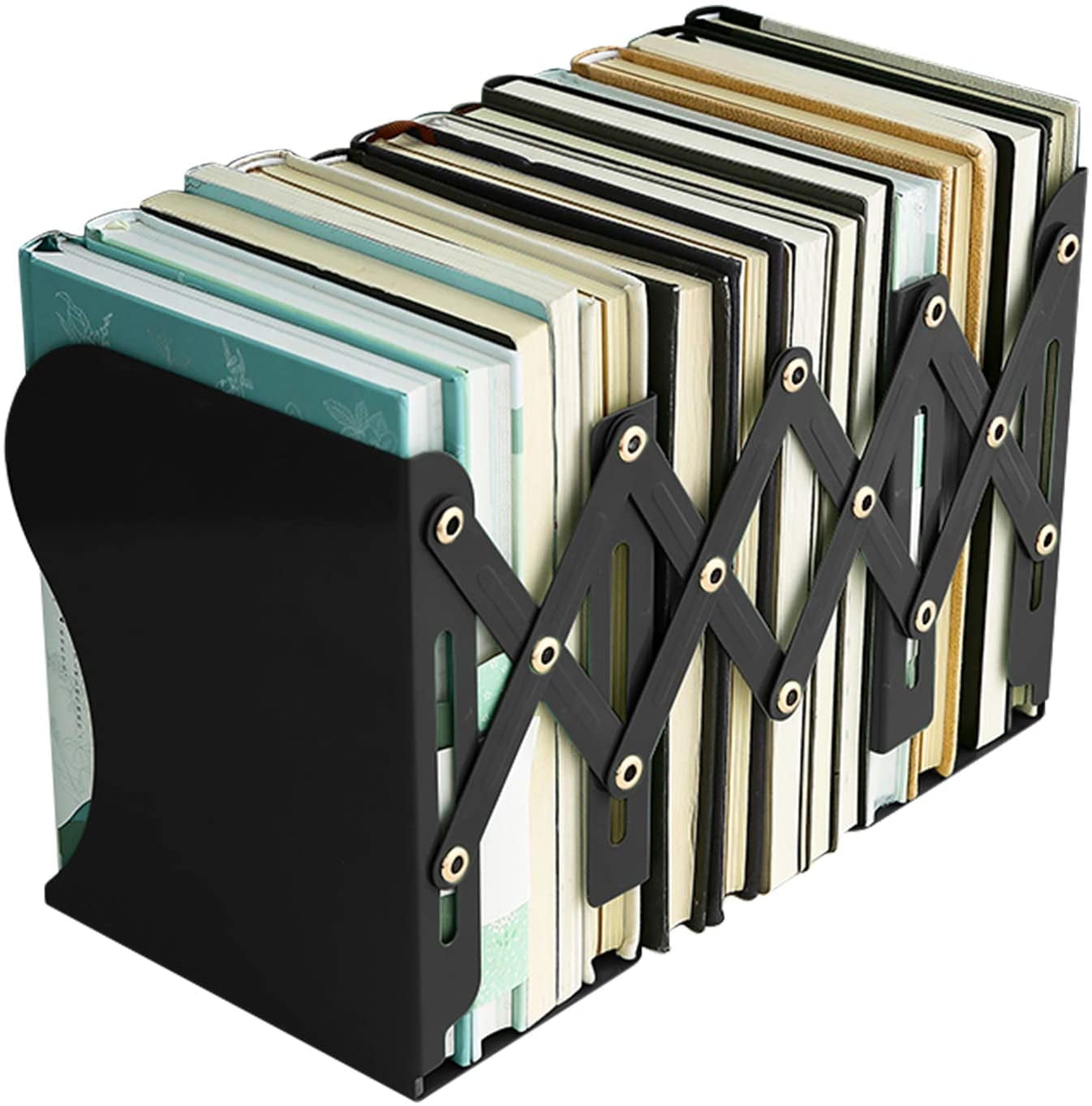 MSDADA Book Stand Expandable Metal Non-Skid Bookends(Black) - Walmart.com