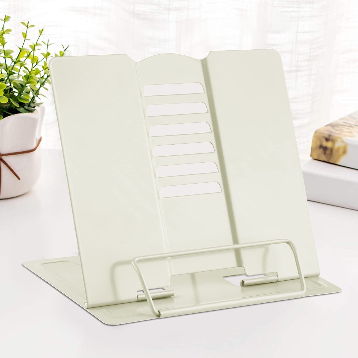 MSDADA Book Stand Metal Reading Rest Book Holder Adjustable Cookbook ...