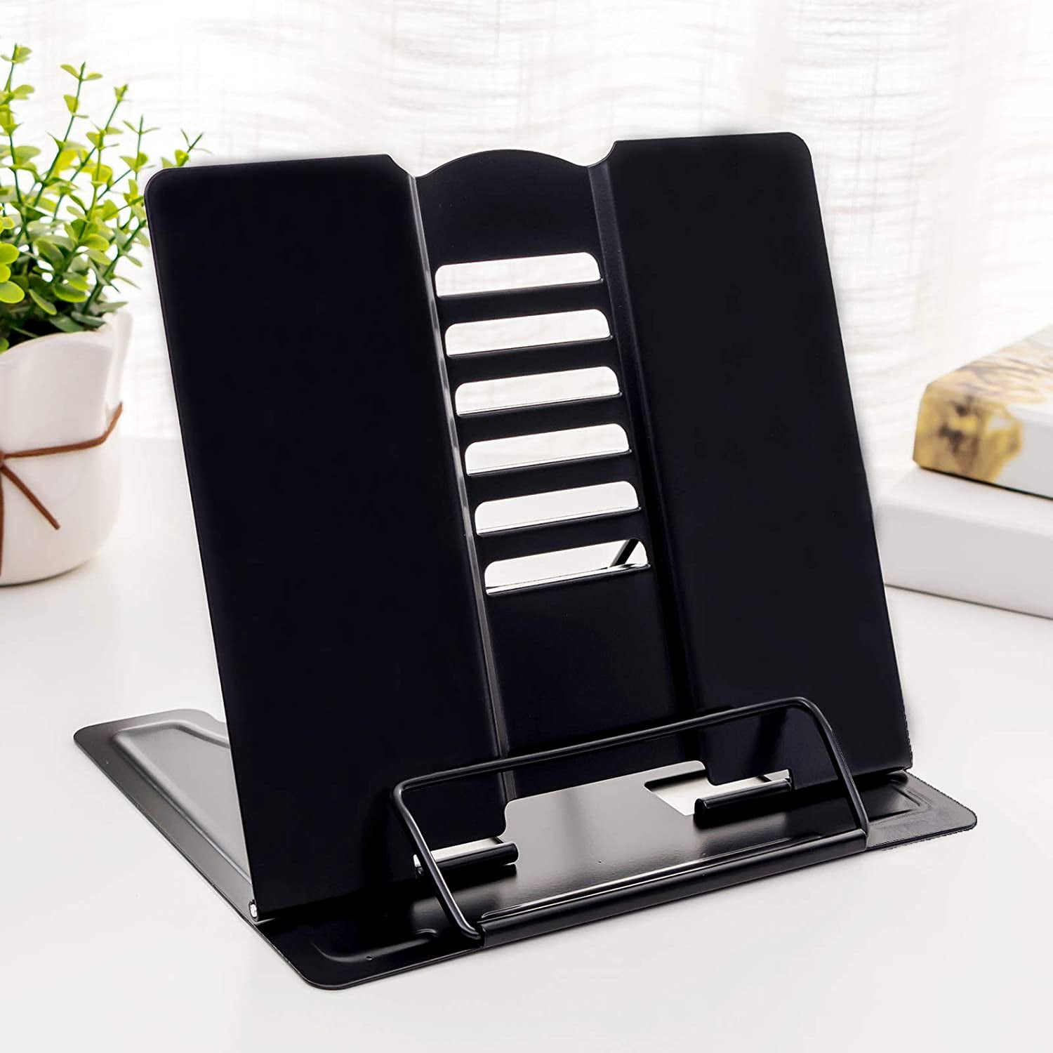 MSDADA Desk Book Stand Holder for Reading, Adjustable Cookbook Stand ...