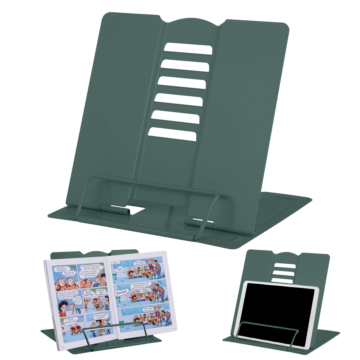 MSDADA Desk Book Stand Metal Reading Rest Book Holder Angle Adjustable ...