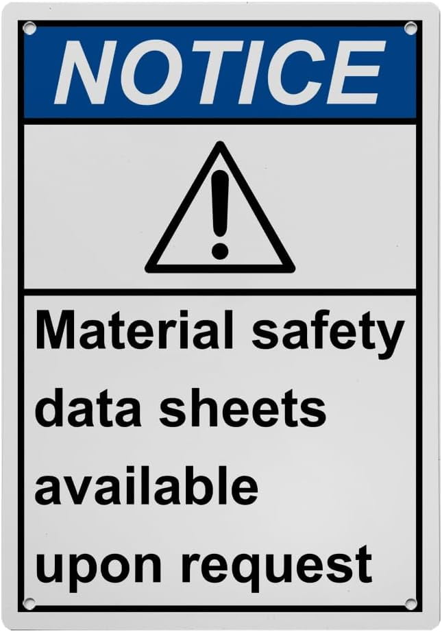 MSDS Available Upon Request Sign, Industrial MSDS Right to Know Sign 8 ...
