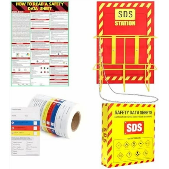 MSDS SDS Binder and Wall Station,Yellow Heavy Duty 3 Inch Material Safety Data Sheet 3 Ring ...