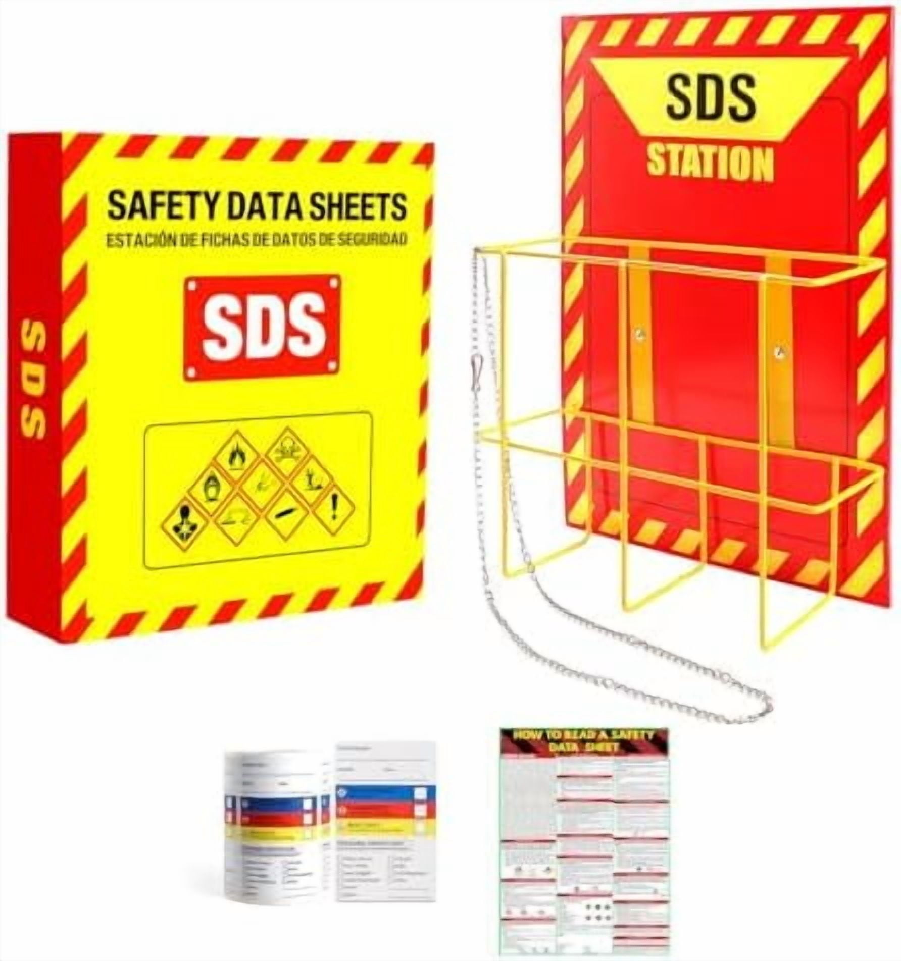 MSDS Yellow Heavy Duty 3 Inch Material Safety Data Sheet 3 Ring Binder with SDS Wire Rack ...