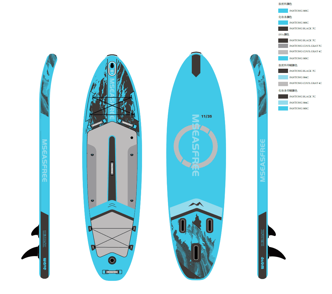 MSEASFREE 11 ft Inflatable Paddle Board Stand up Paddle Board All ...