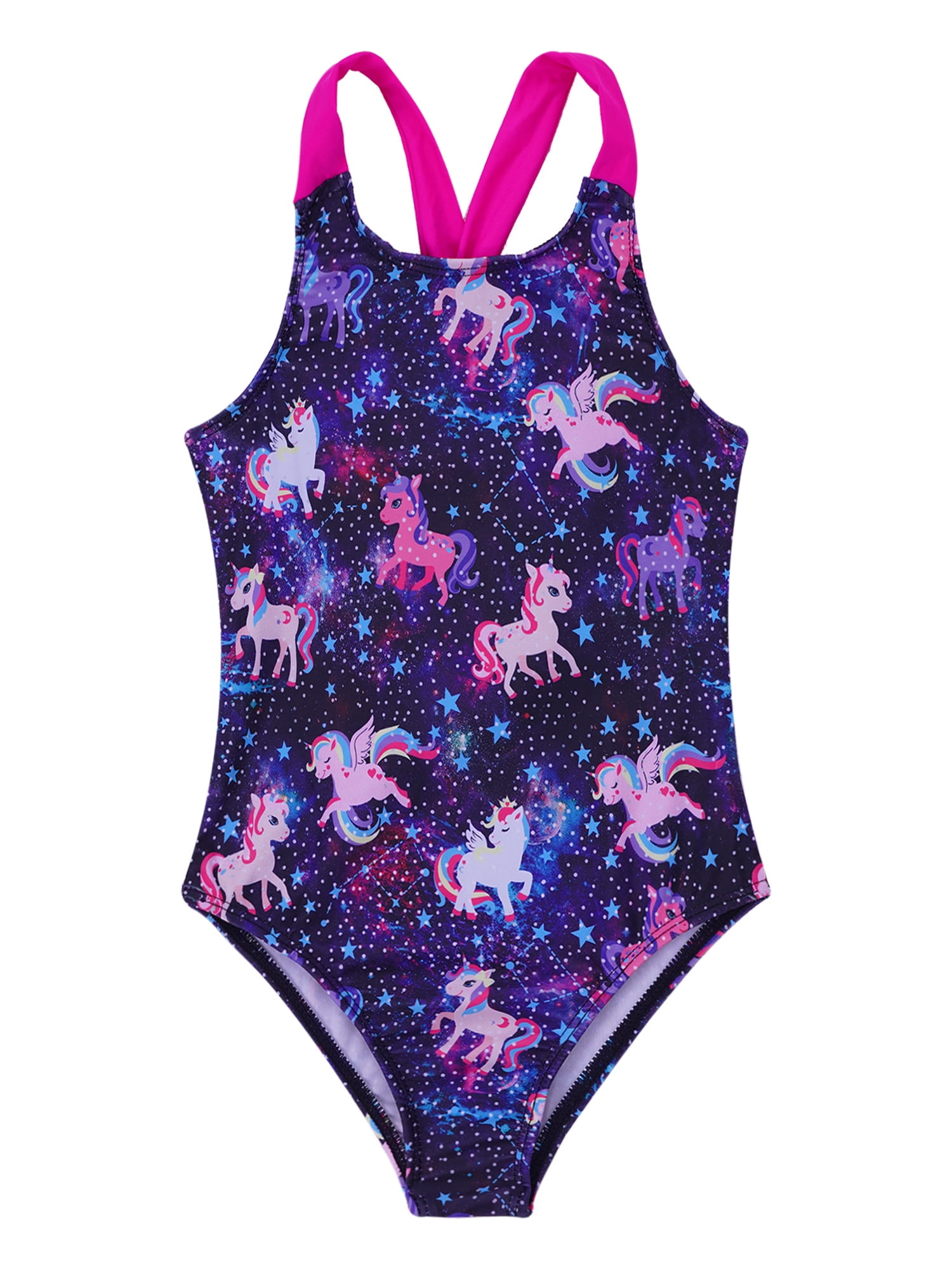 MSemis Mermaid One-Piece Swimsuit, Size 6, Pegasus Starry Black (Girl's ...