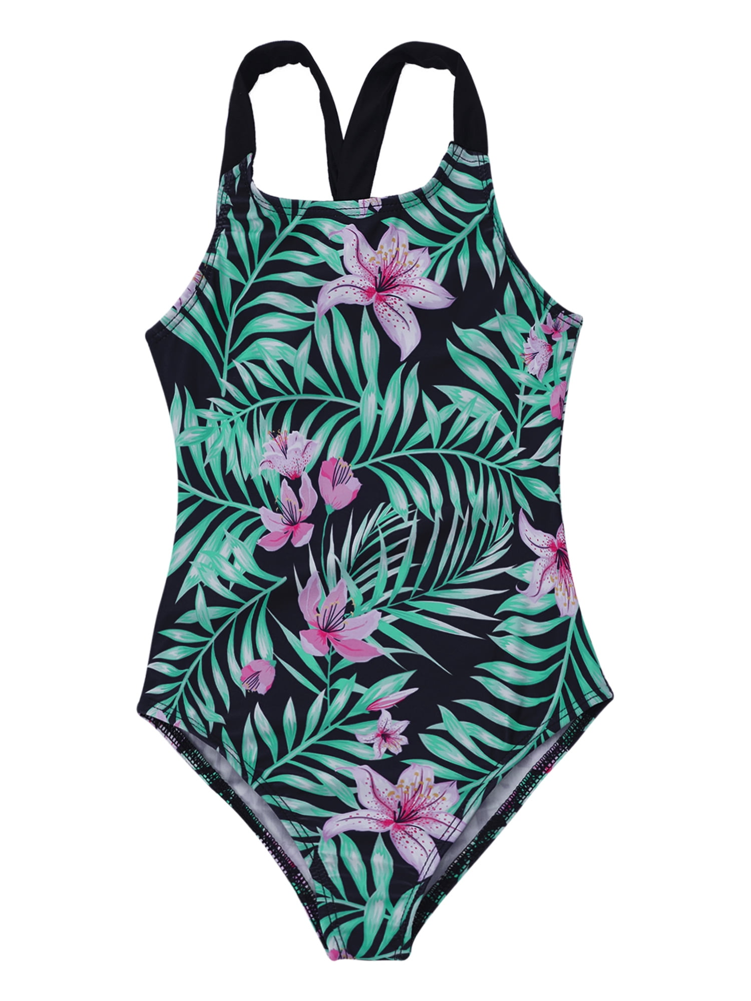 MSEMIS Girls Mermaid One Piece Swimsuit Kids Ruffle Bathing Suits with ...