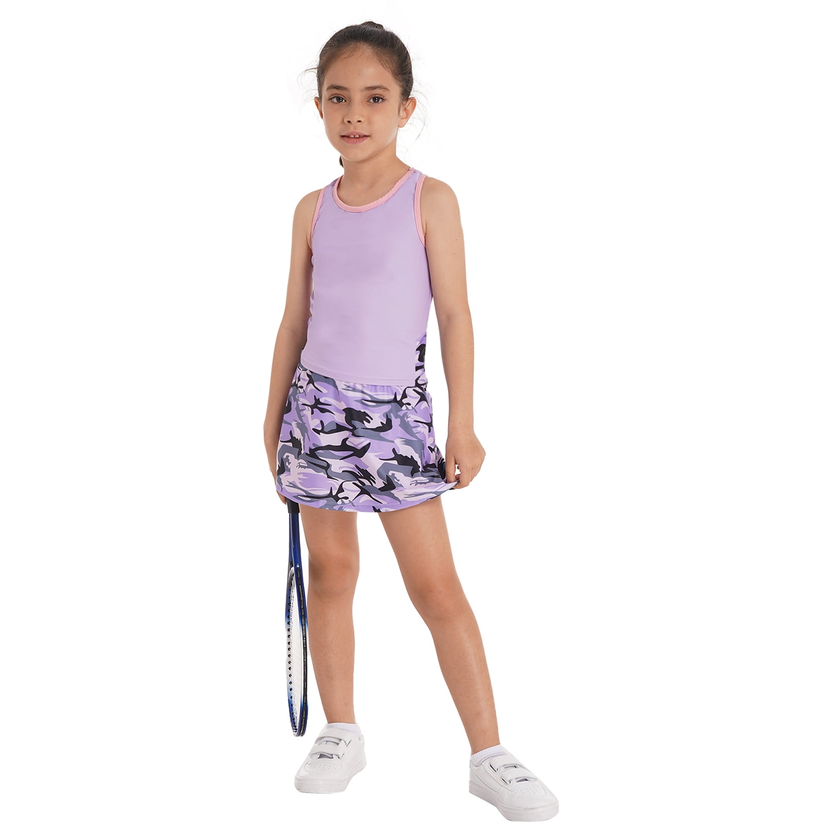 MSEMIS Youth Girls Tennis Dress Golf Sleeveless Outfit Crop Tops and ...