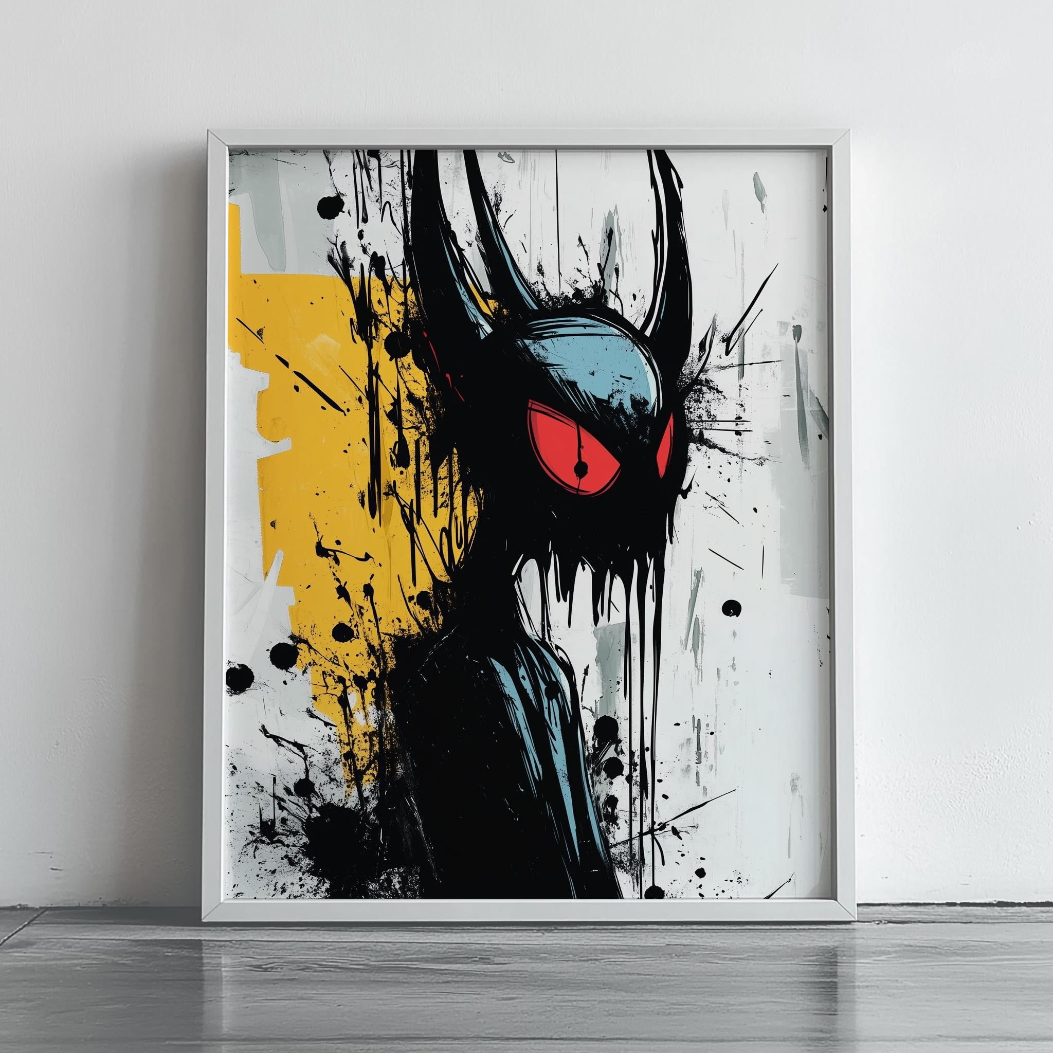 MSFCON Abstract Demon Art Print - Spooky Creature, Bold Wall Art, Dark ...