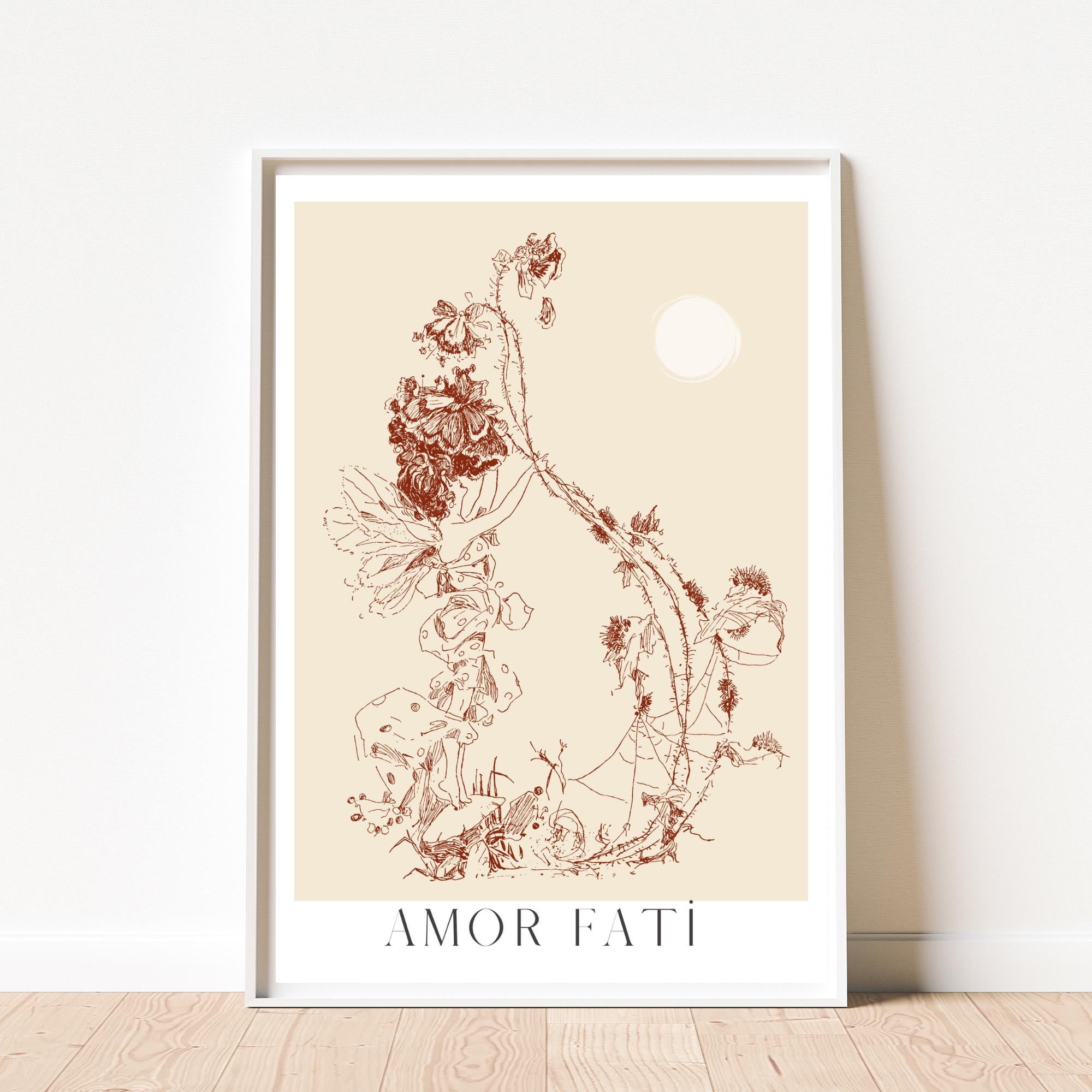 MSFCON Amor Fati, Stoic wall art, ancient wisdom art, latin quote print ...