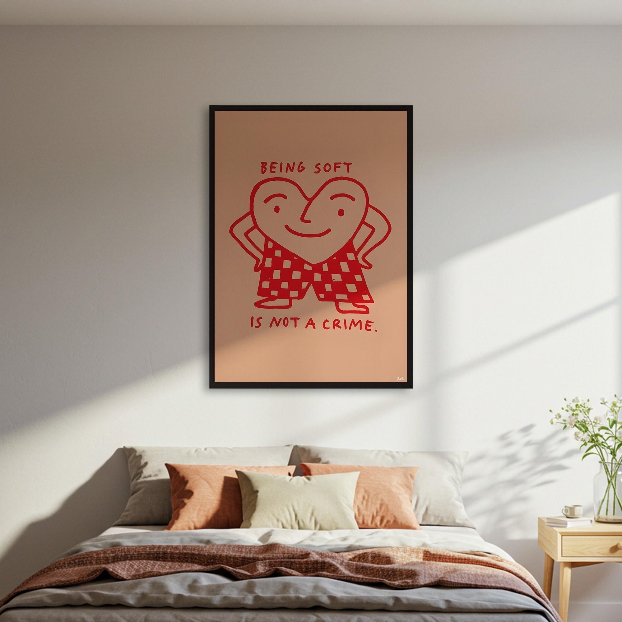 MSFCON Being Soft Is Not A Crime Poster, Cute Heart Character Art ...