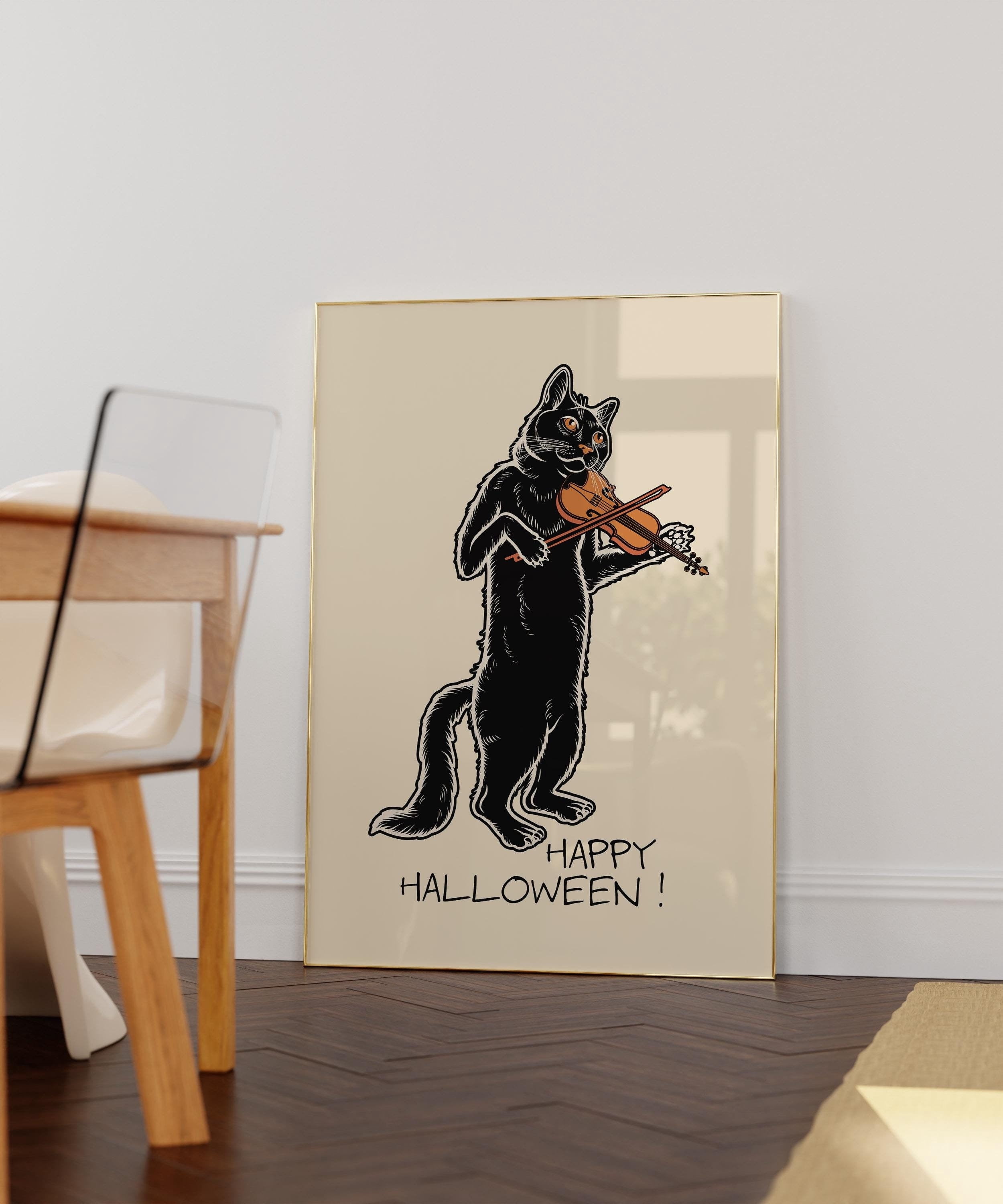MSFCON Black Cat with Happy Halloween Typography | Halloween Party ...