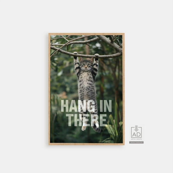 Hang There Cat Poster