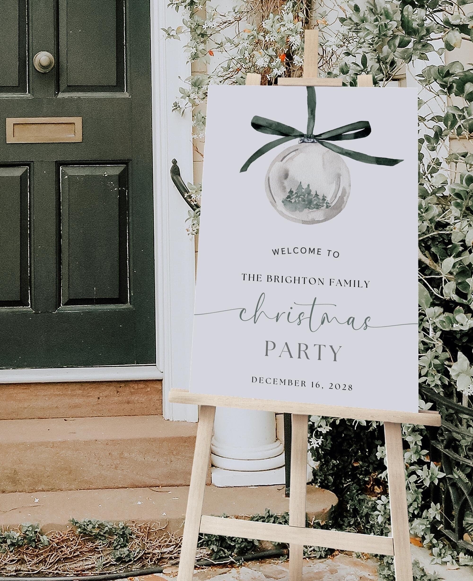 MSFCON Christmas Party Sign, Holiday Party Sign, Editable Christmas ...