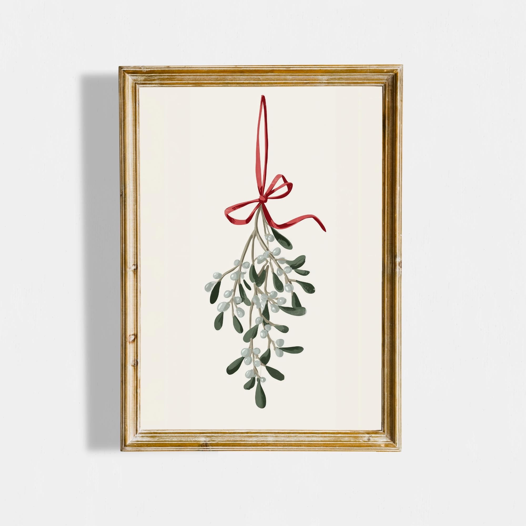 MSFCON Classic Mistletoe Wall Poster Christmas Home Decor Idea Vintage ...