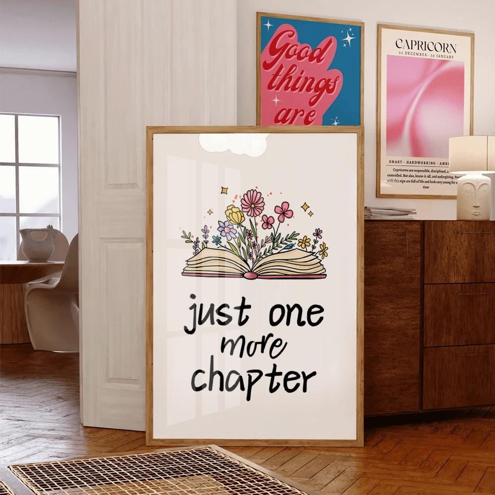 MSFCON Floral Reading Quote Poster – Book Lover Gift - Walmart.com