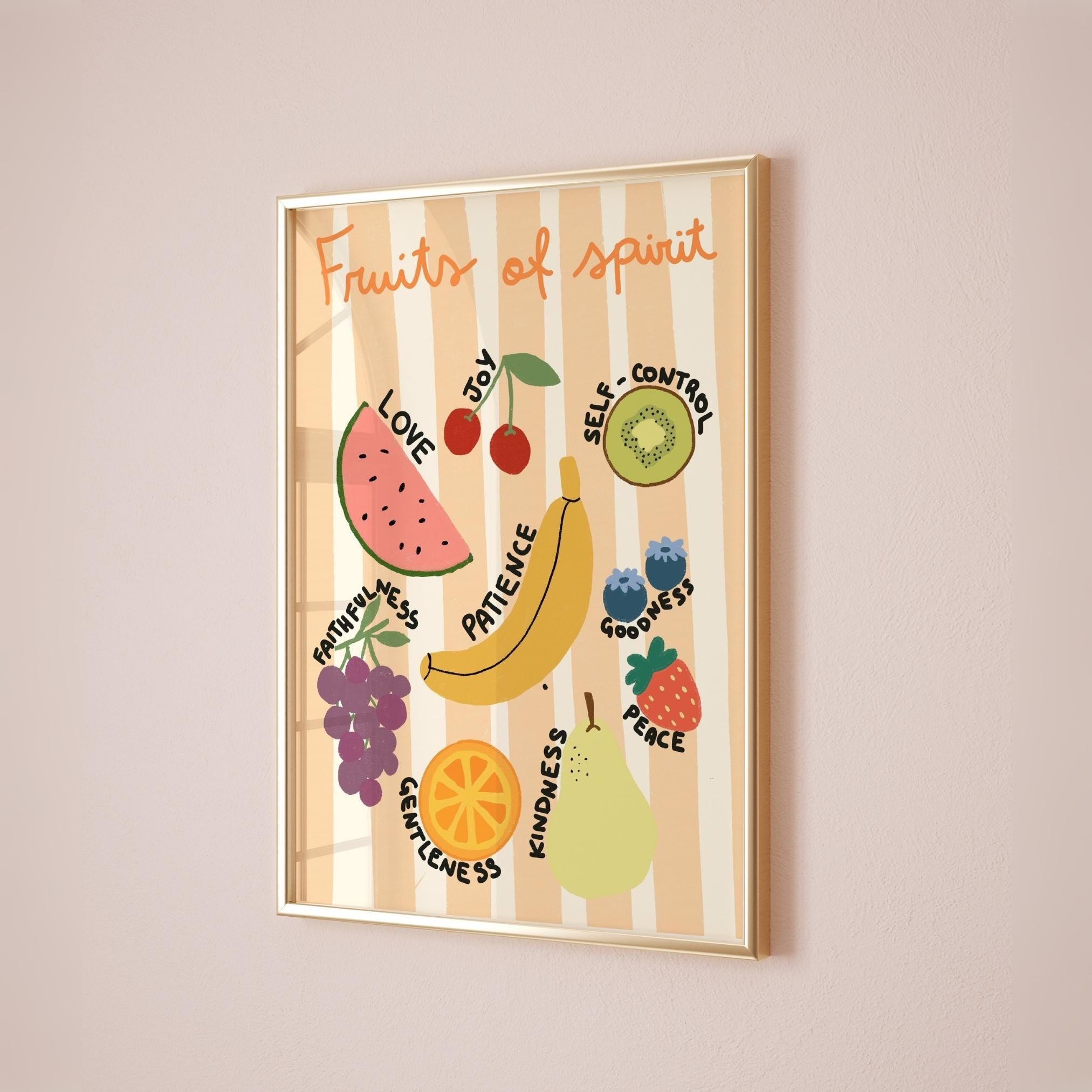 MSFCON Fruits of the Spirit Wall Art, Bible Verse, Teen Room Faith ...