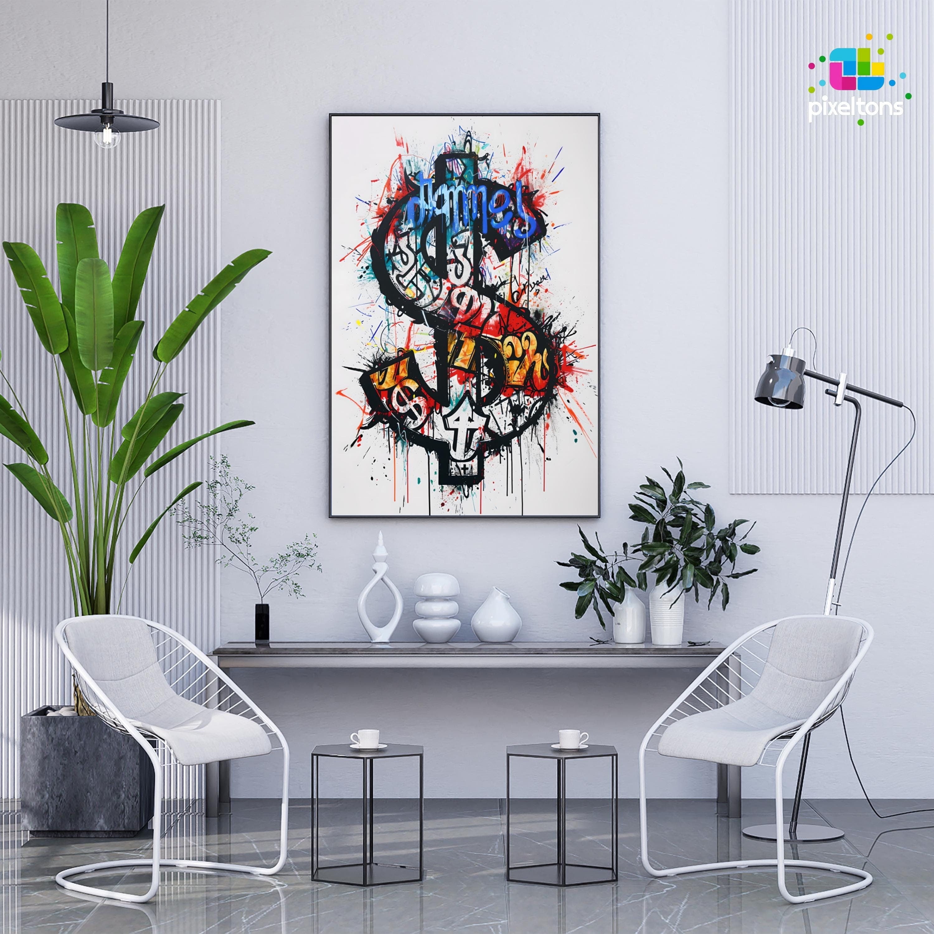 MSFCON Graffiti Dollar Sign Wall Art Urban Street Style Poster Colorful ...