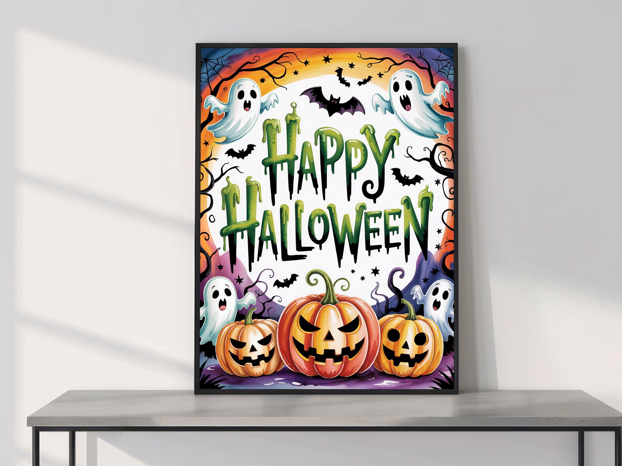 MSFCON Halloween Wall Art Poster Decor, Halloween Poster, Castle House ...
