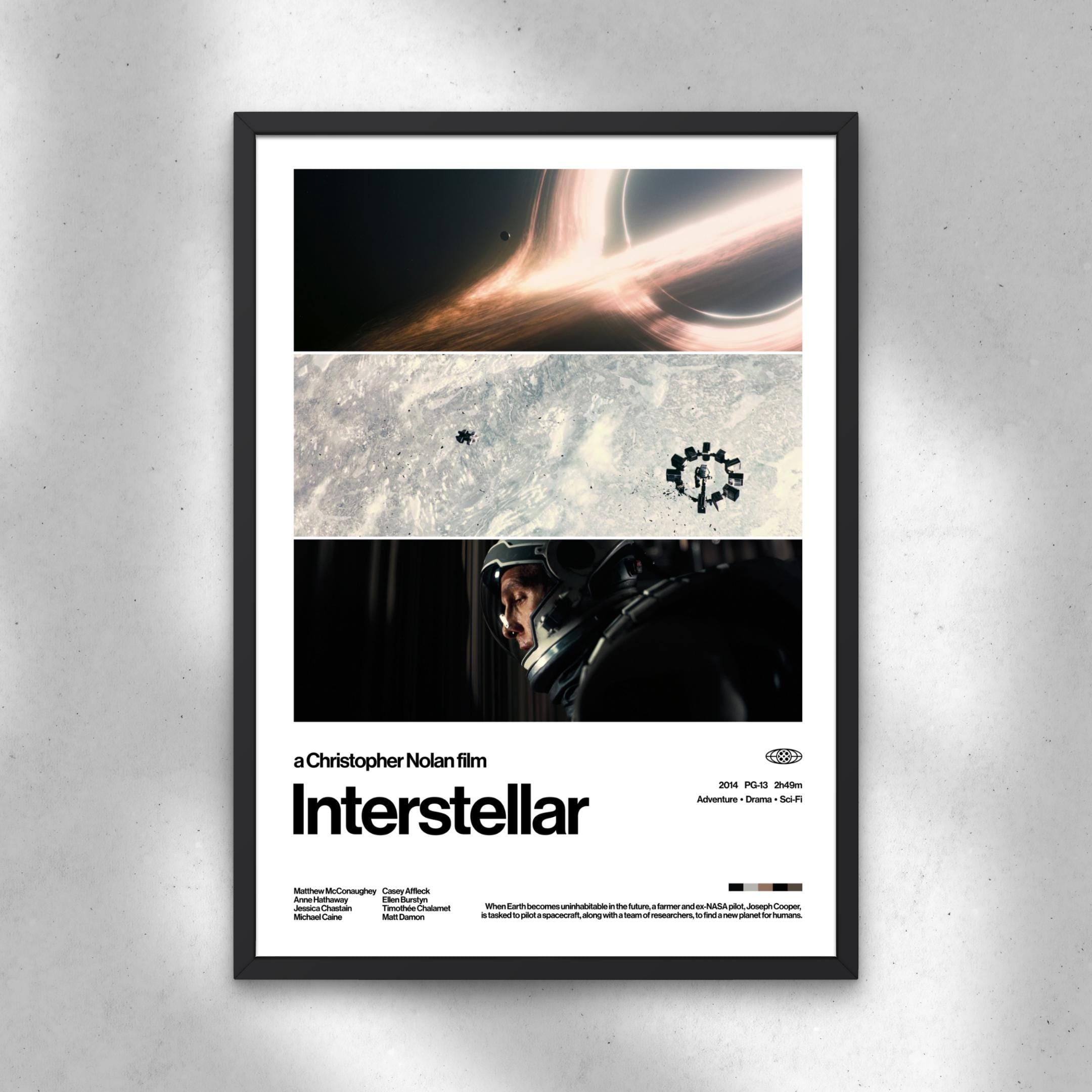 MSFCON Interstellar Poster – Modern Movie Poster Minimalist Wall Art ...