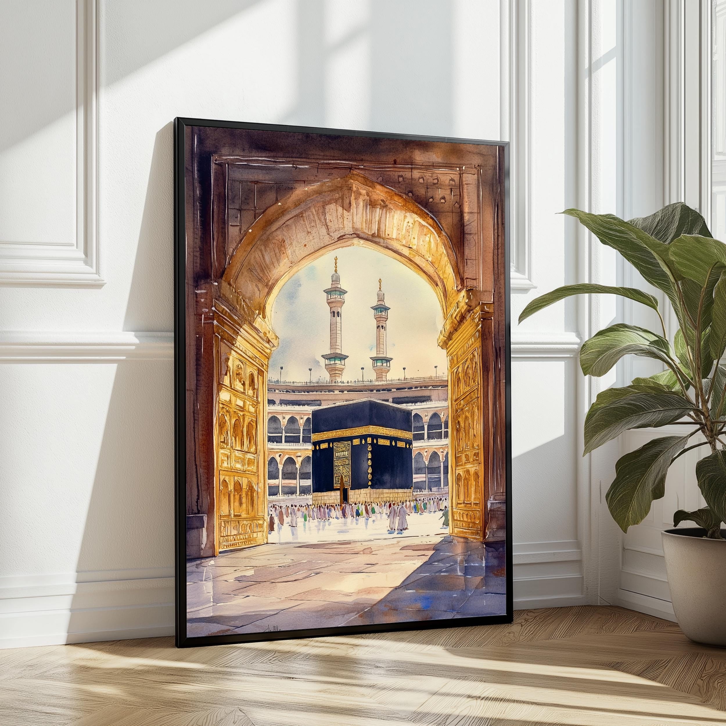 MSFCON Kaaba Art Print, Mecca Sacred Mosque Wall Art, Islamic Home ...