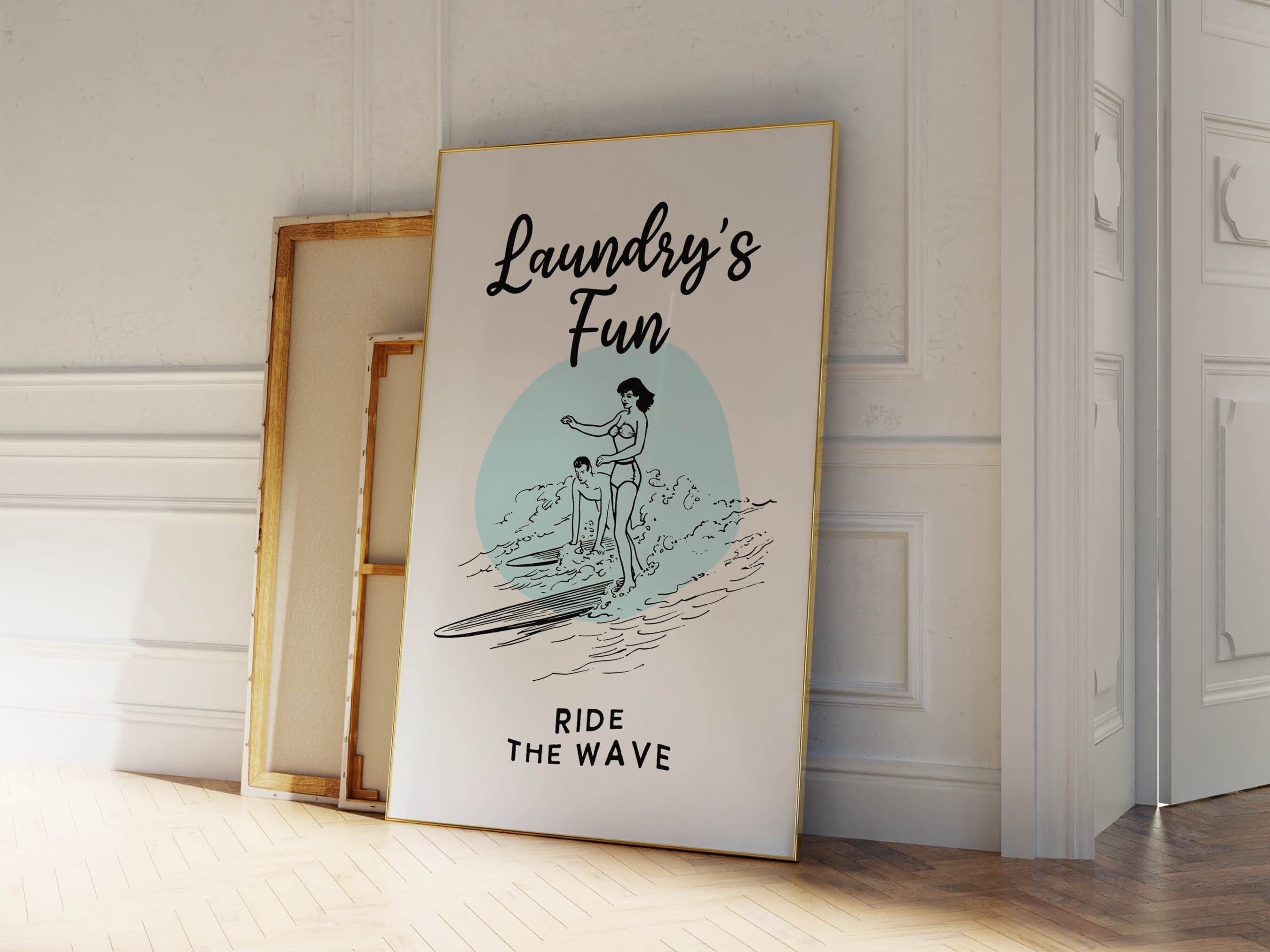MSFCON Laundry Room Sign Wall Decor Utility Room Print Ride the Wave ...